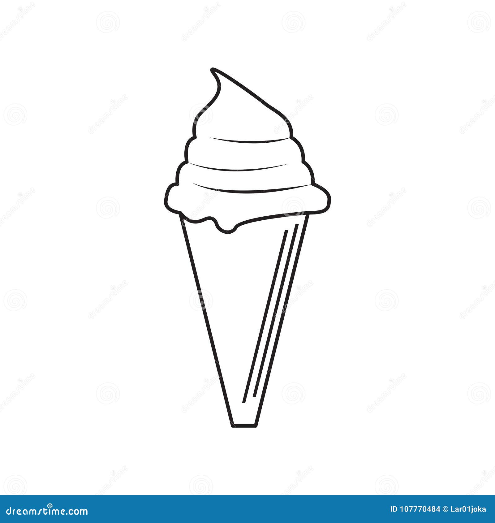 Ice cream outline stock vector. Illustration of nutrition - 107770484