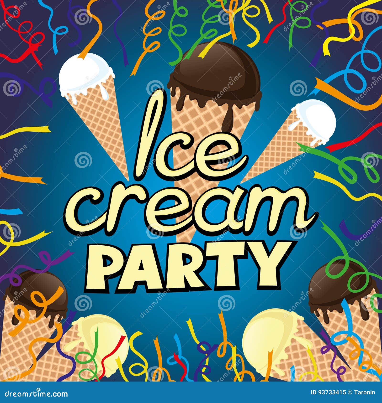 Ice cream party. stock vector. Illustration of background - 93733415