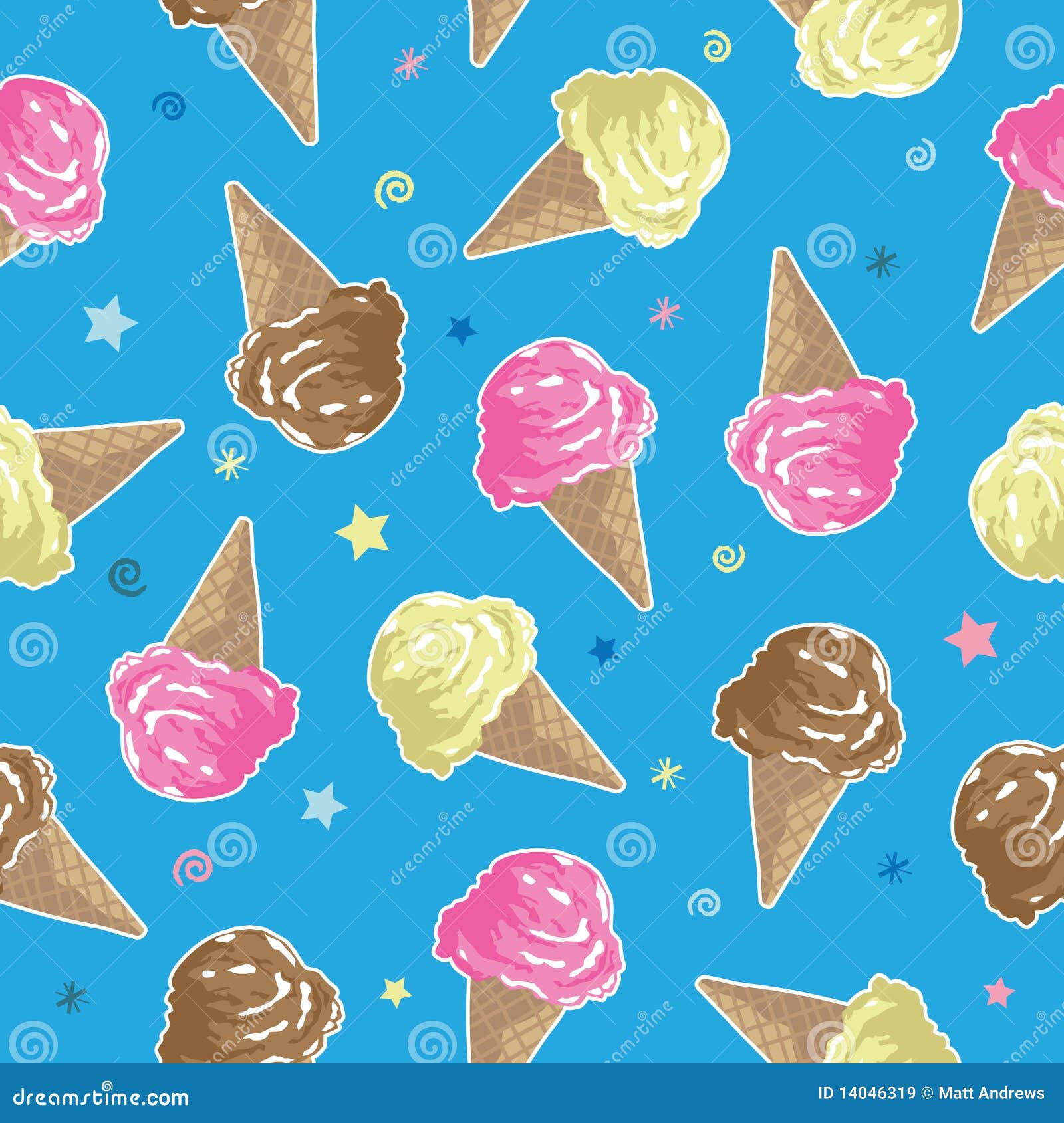 Ice cream pattern stock vector. Illustration of colourful - 14046319