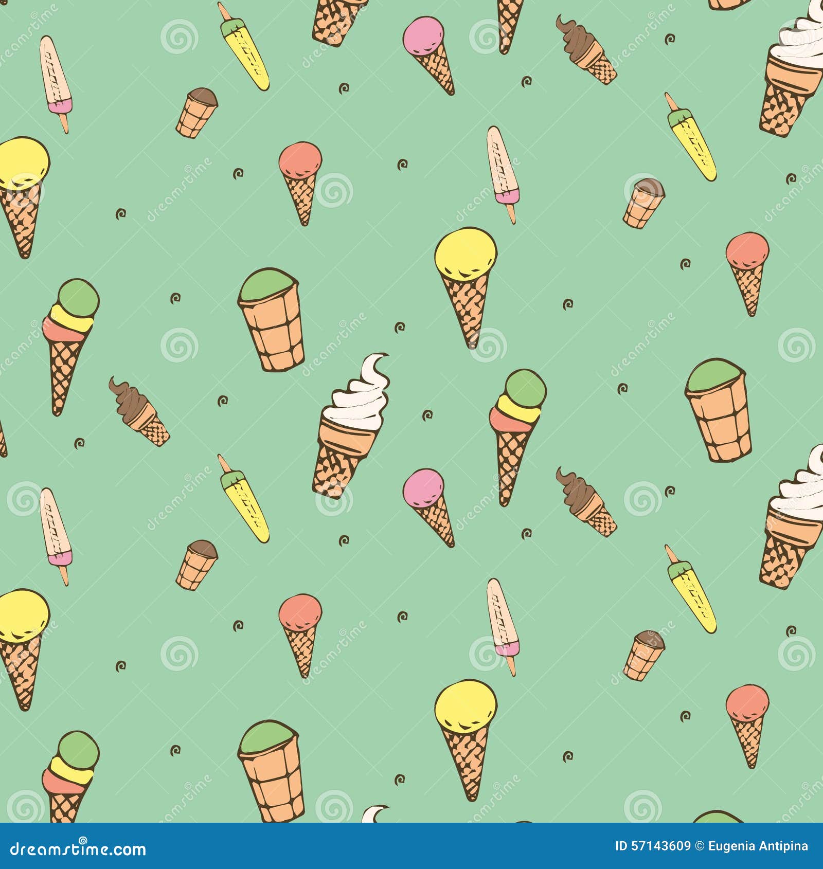 Ice-cream pattern stock illustration. Illustration of candy - 57143609