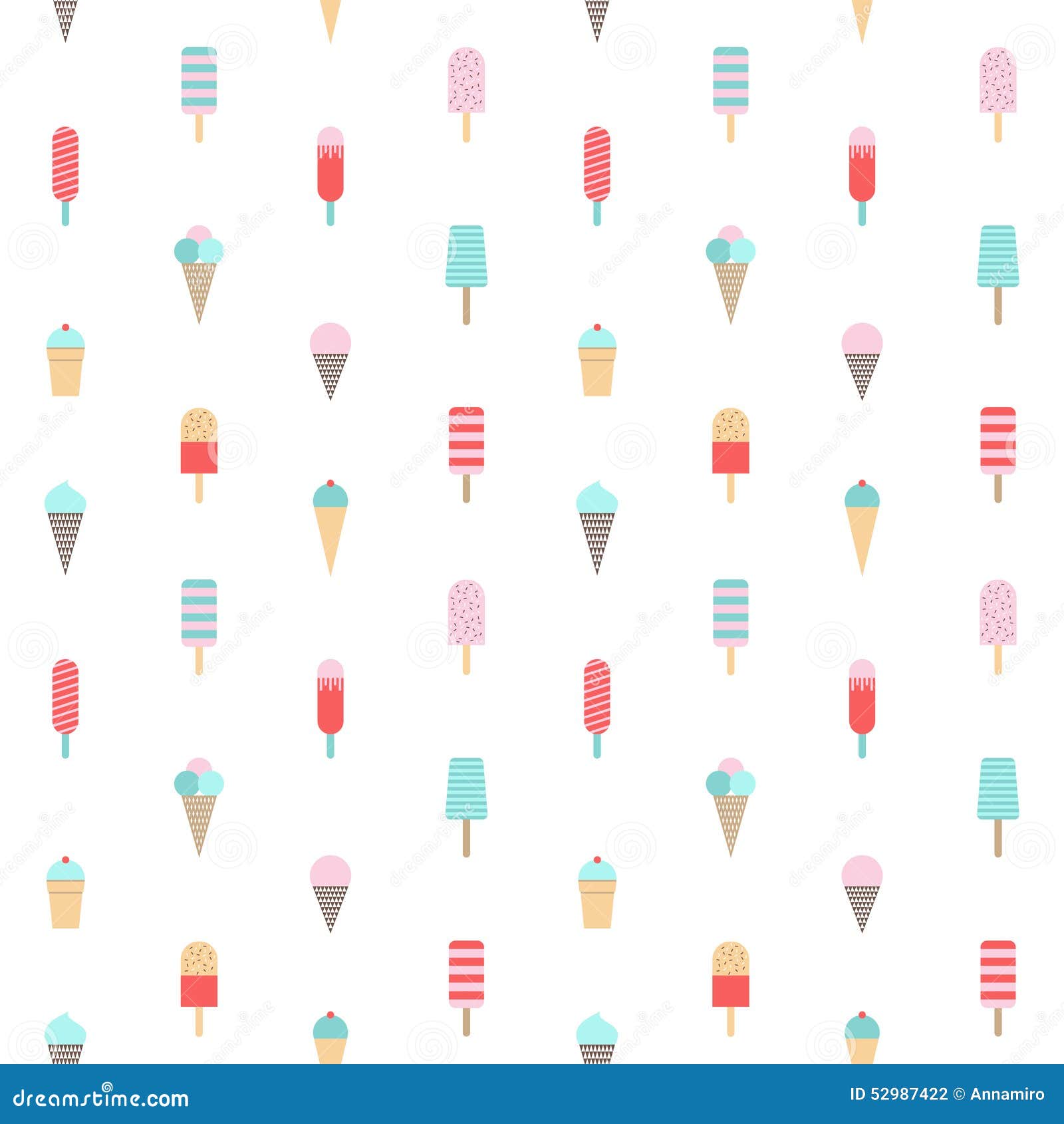 Ice cream pattern. stock vector. Illustration of food - 52987422