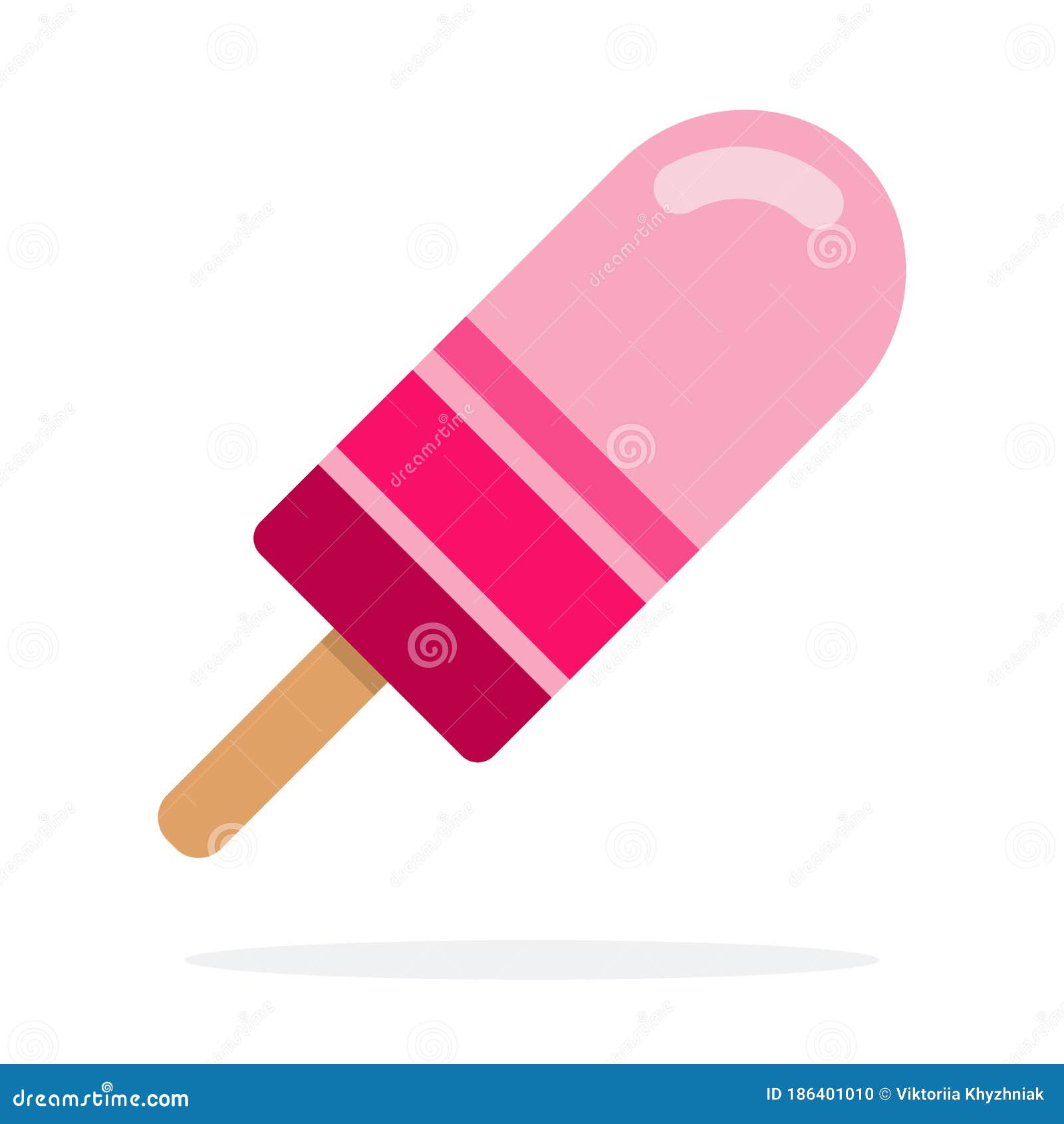Ice Cream with Pink Stripes Vector Flat Isolated Stock Vector ...