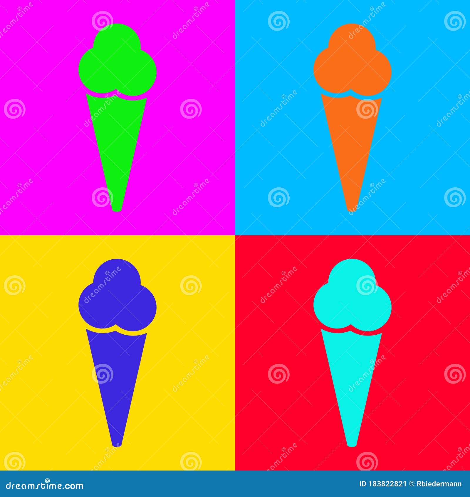 Ice cream and pop-art stock vector. Illustration of poster - 183822821