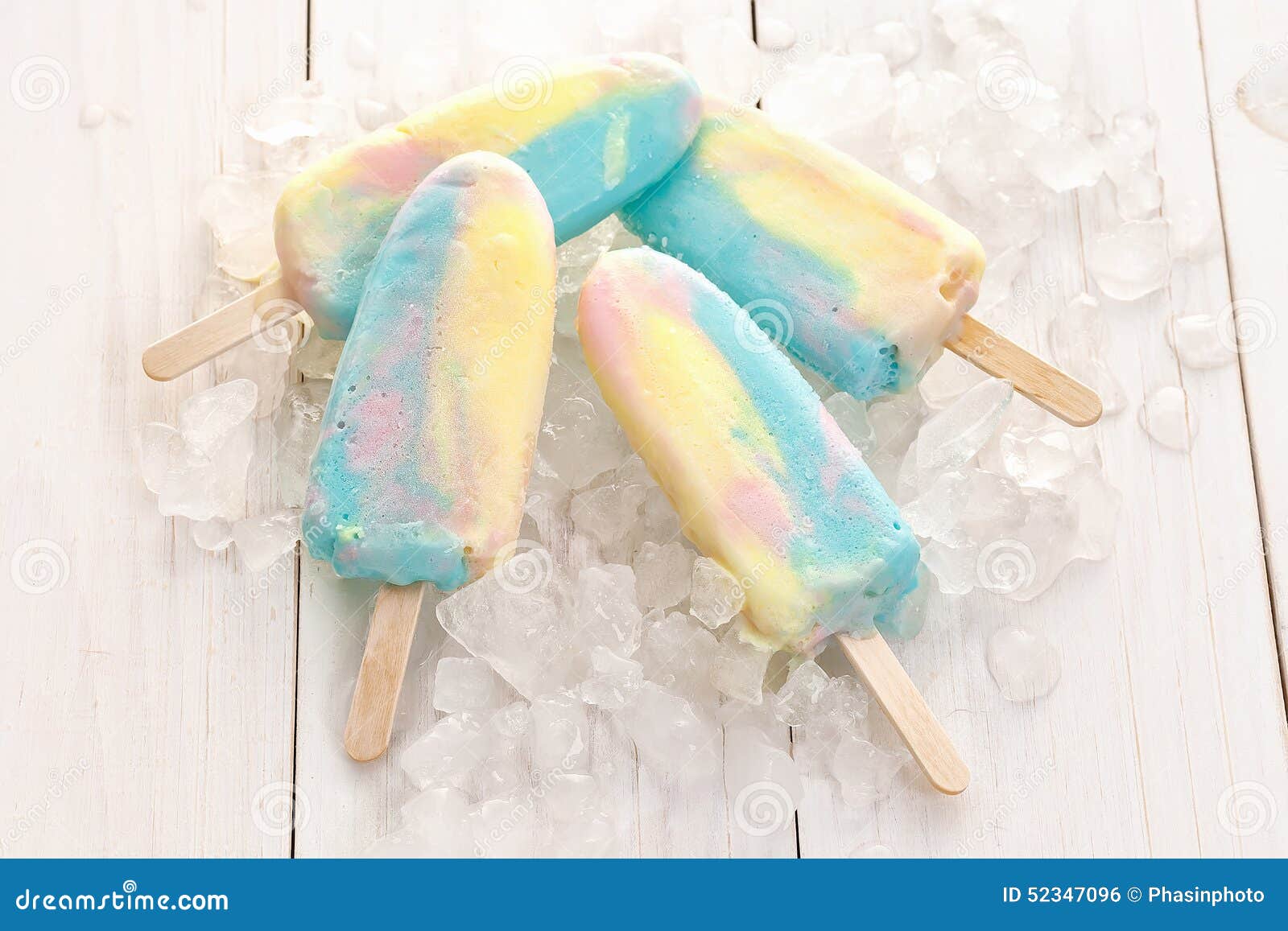 Ice Cream Popsicle Rainbow Summer Stock Photo - Image of white, frozen ...