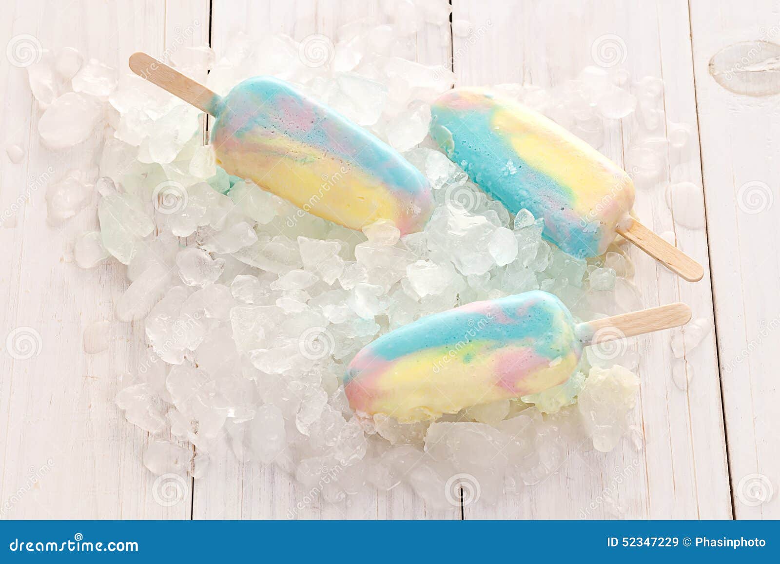 Ice Cream Popsicle Rainbow Summer Stock Image - Image of cool, white ...