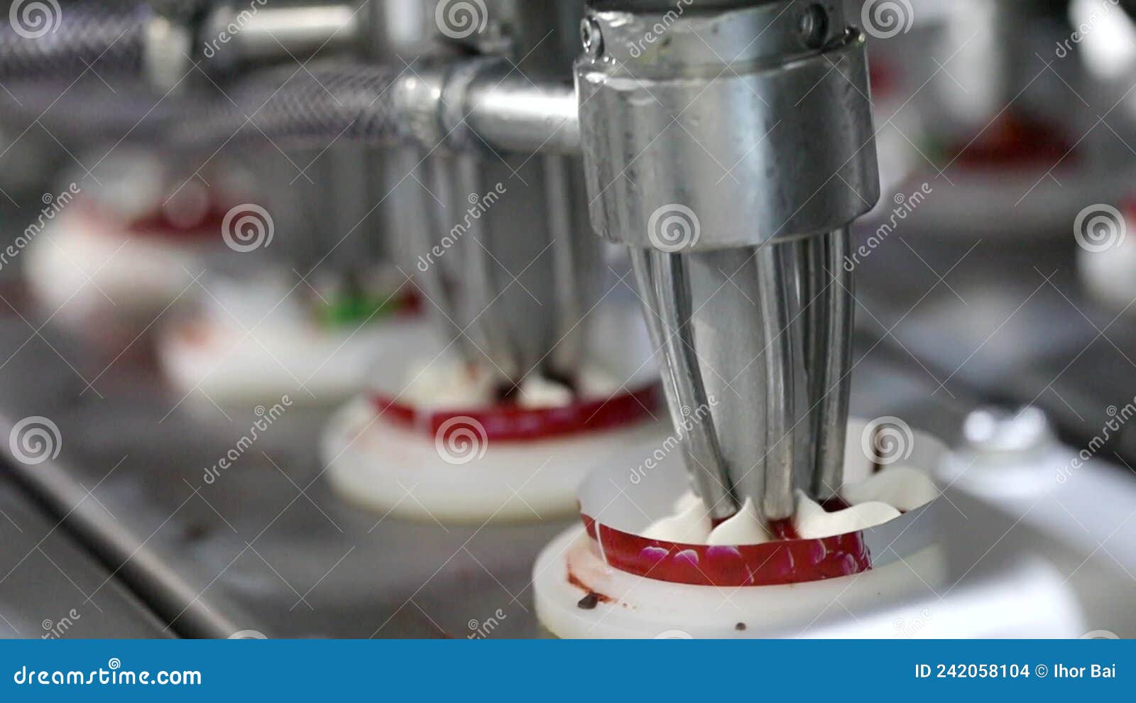 Ice Cream Production Close-up. Automated Production of Ice Cream ...