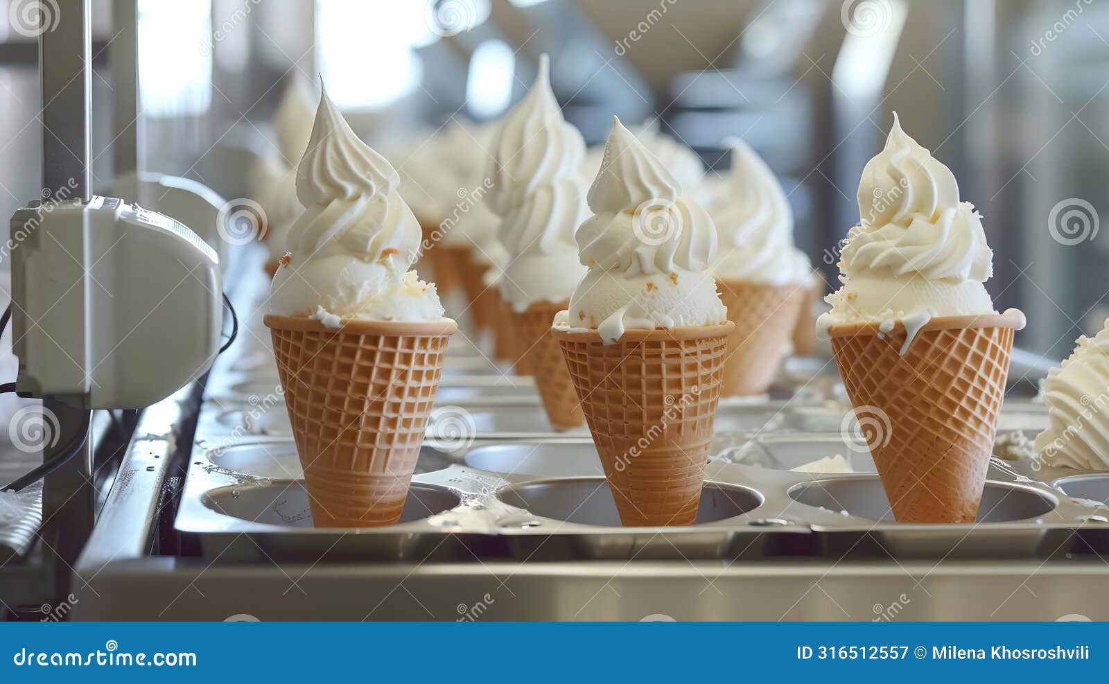 Ice Cream Production, Generative AI, Stock Illustration - Illustration ...