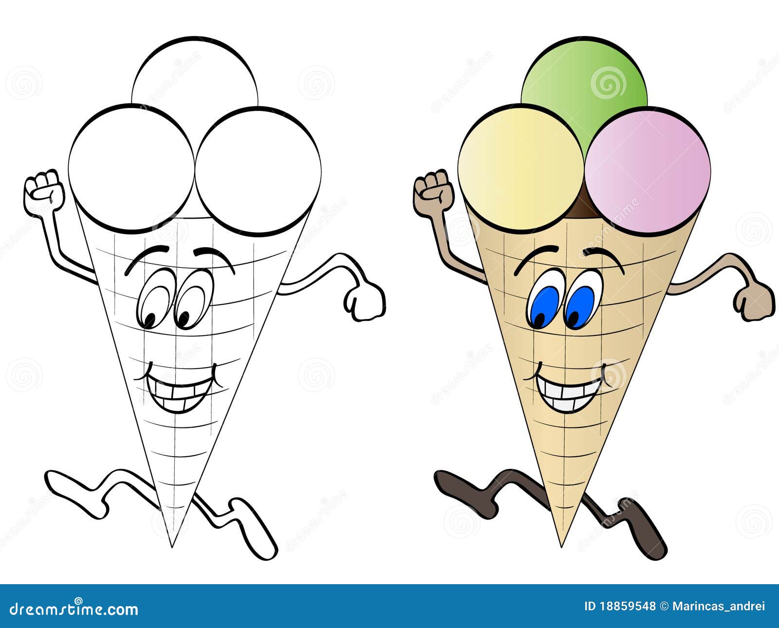 Ice cream running stock vector. Illustration of icecream - 18859548