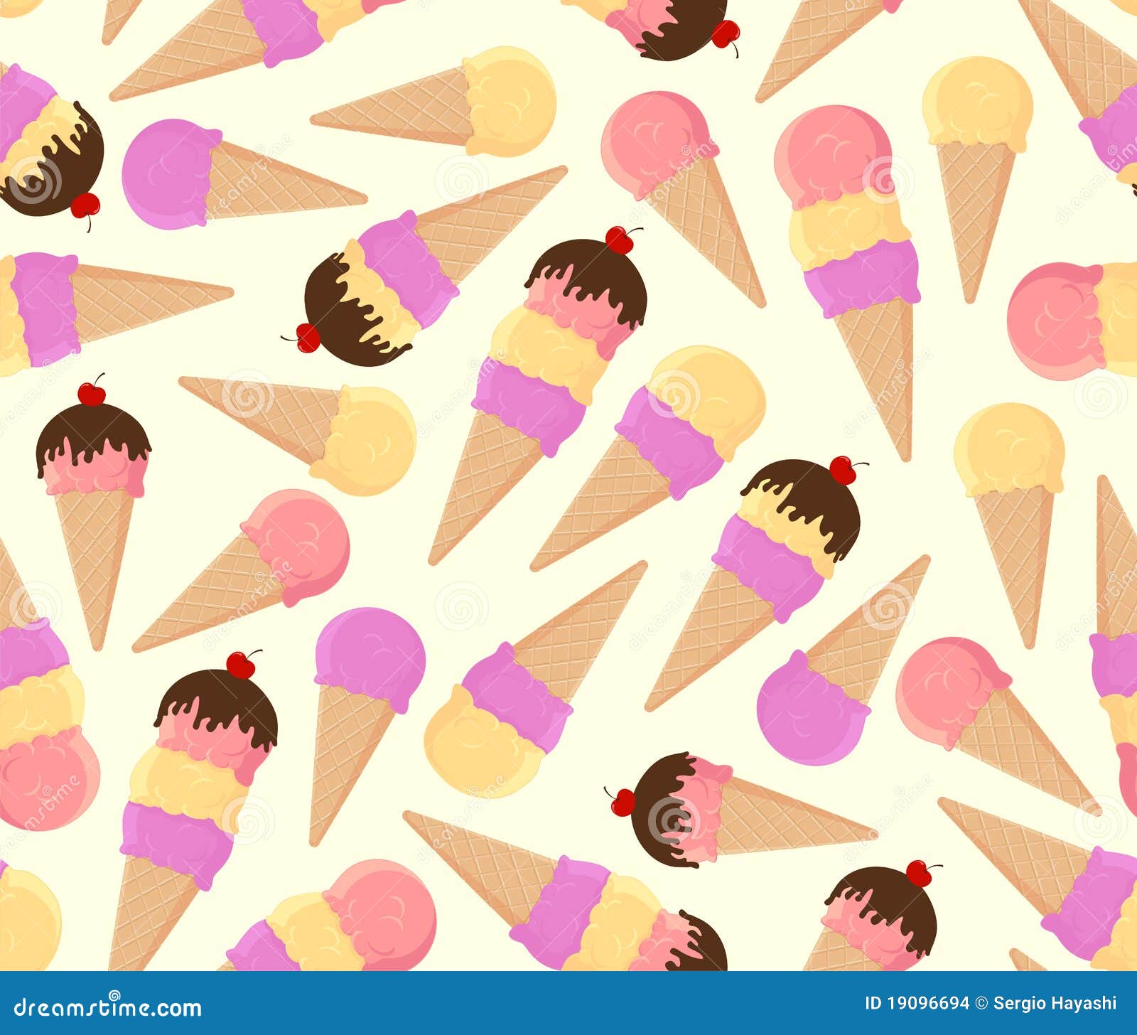 Ice Cream Seamless Background Stock Images - Image: 19096694