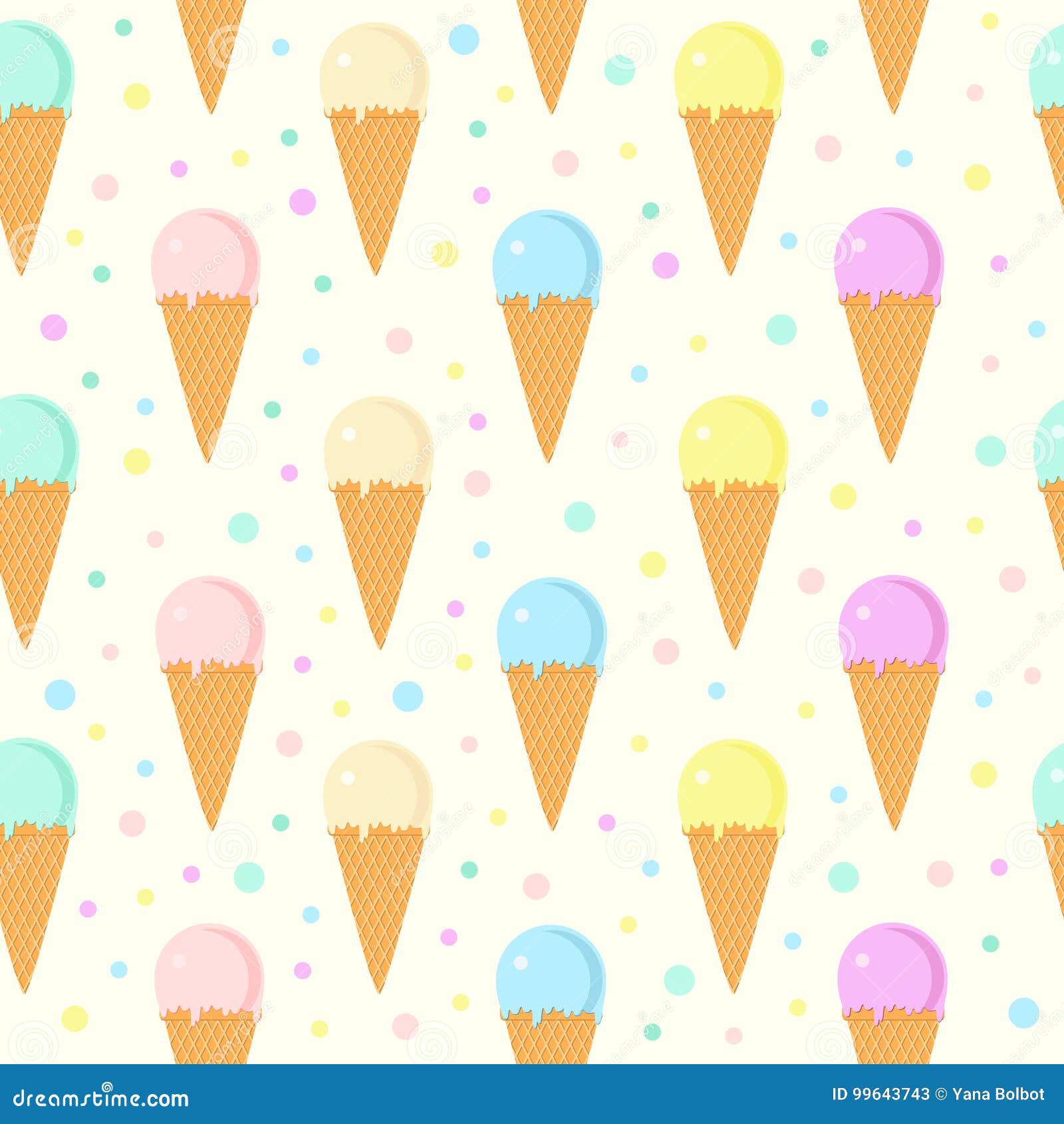 Ice Cream Seamless Pattern Stock Vector Illustration Of Birthday