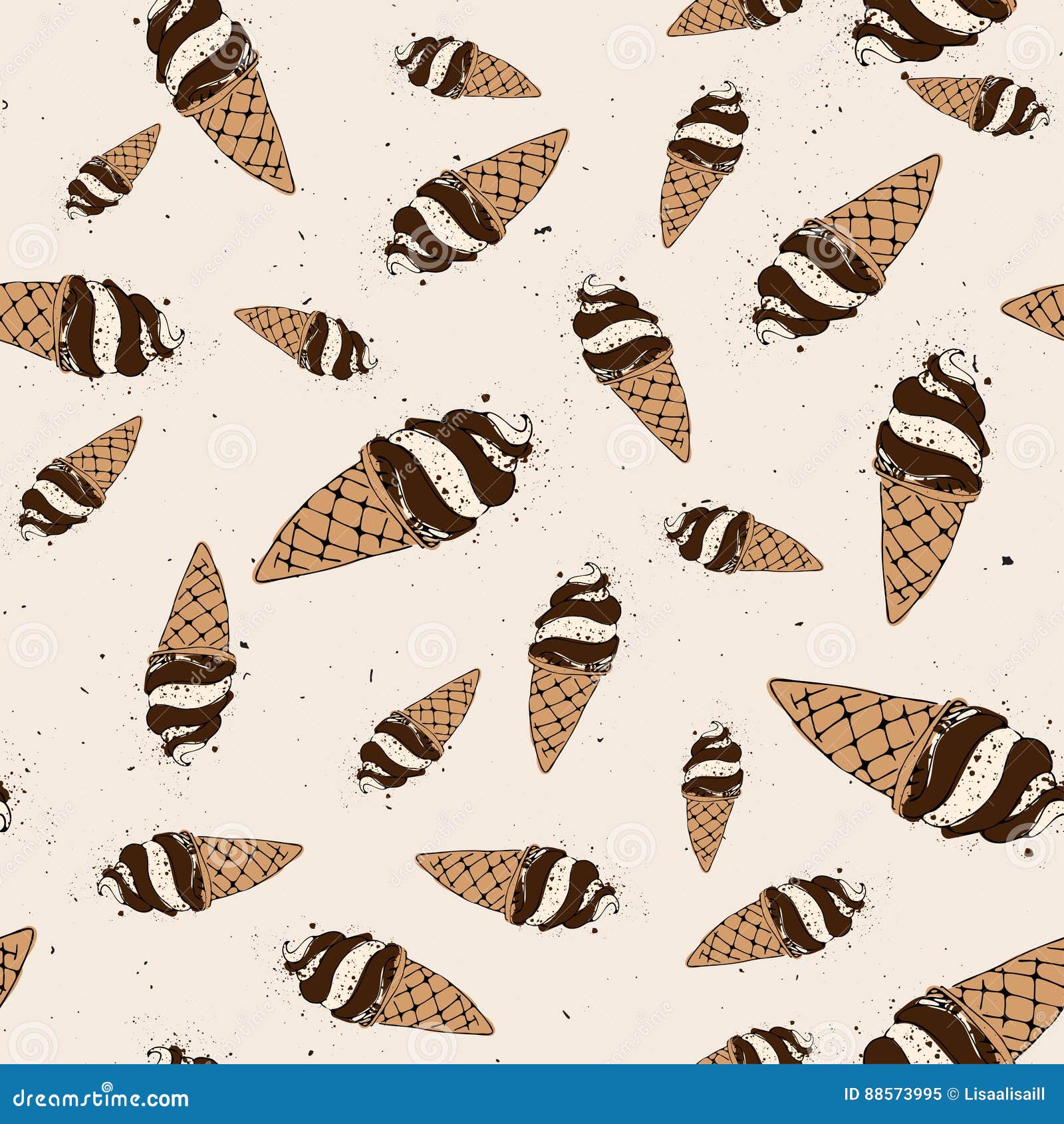 Ice Cream Seamless Pattern Illustration Stock Vector - Illustration of ...