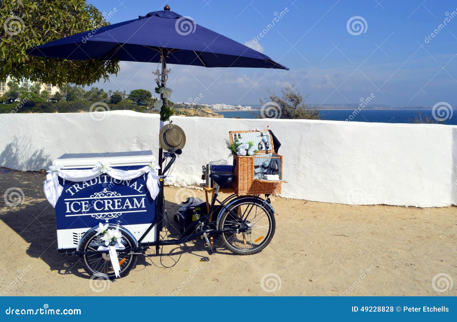 Ice Cream Selling from a Bicycle Stock Photo - Image of sunny, algarve ...