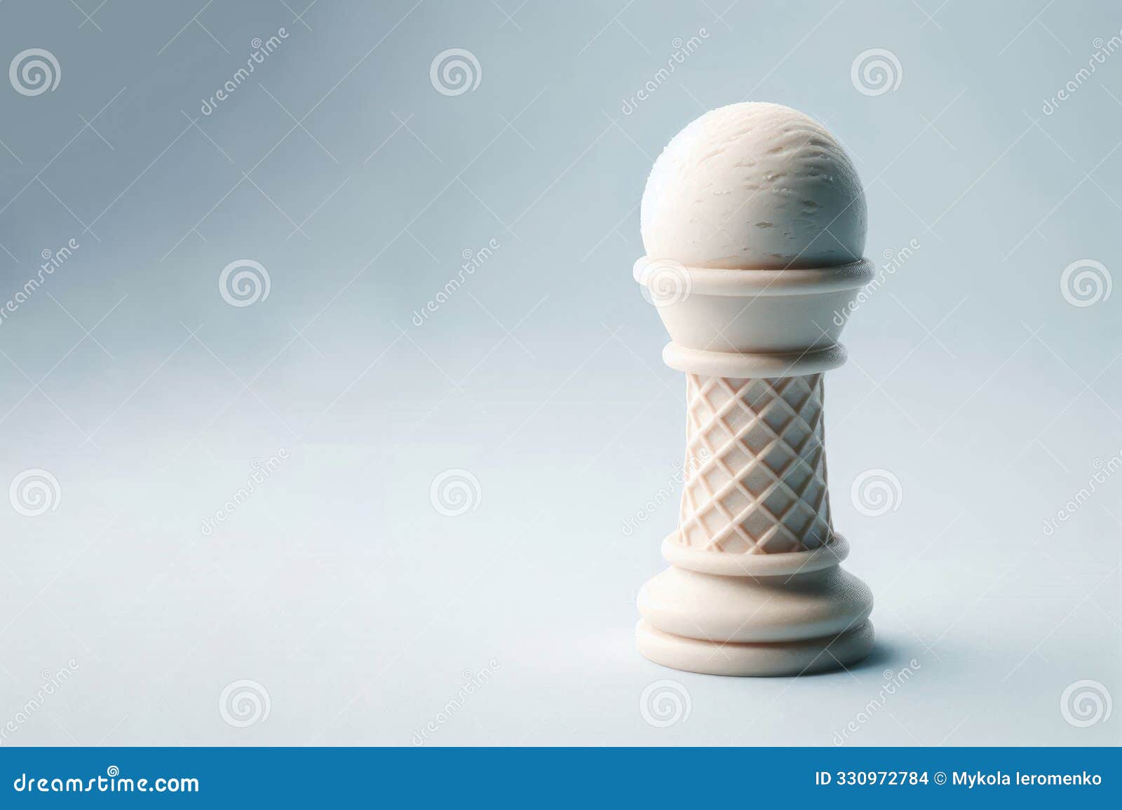 Ice Cream in the Shape of a Chess Pawn. Space for Text. Stock ...