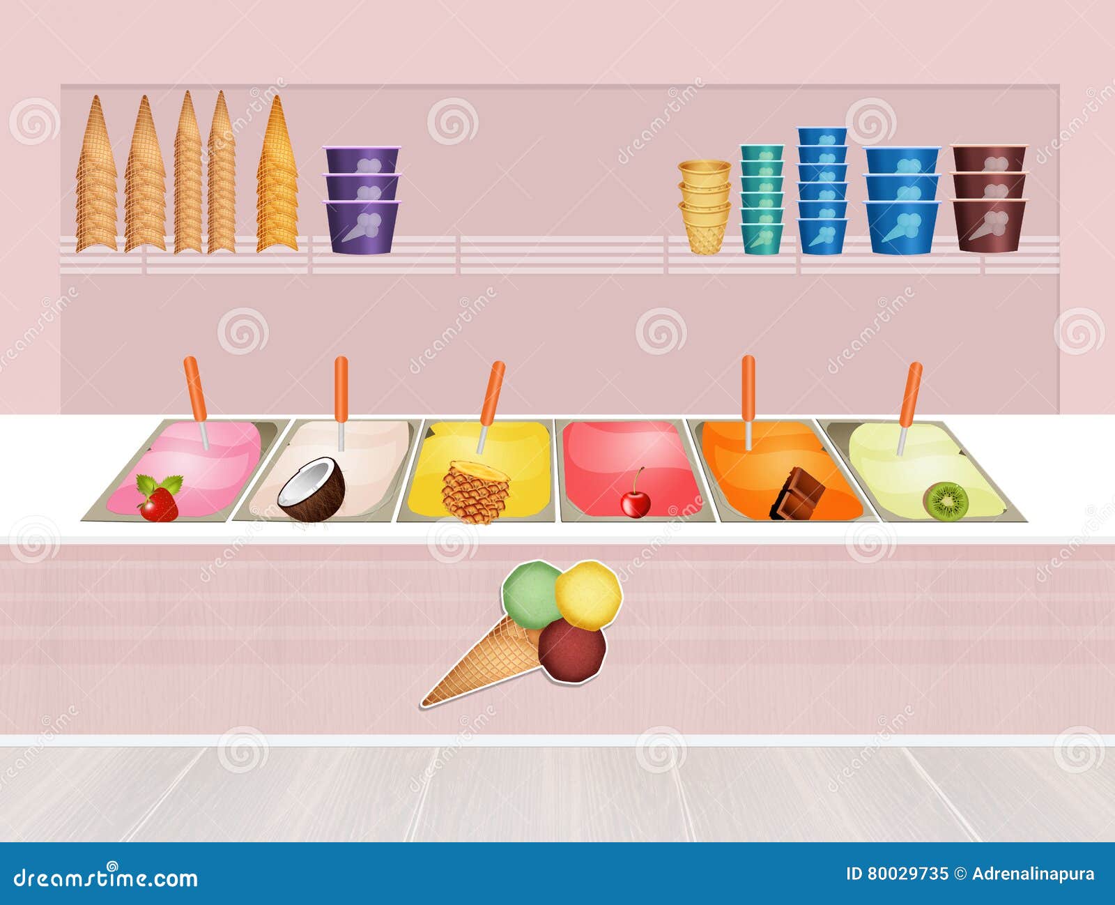 Ice cream shop stock illustration. Illustration of fresh - 80029735