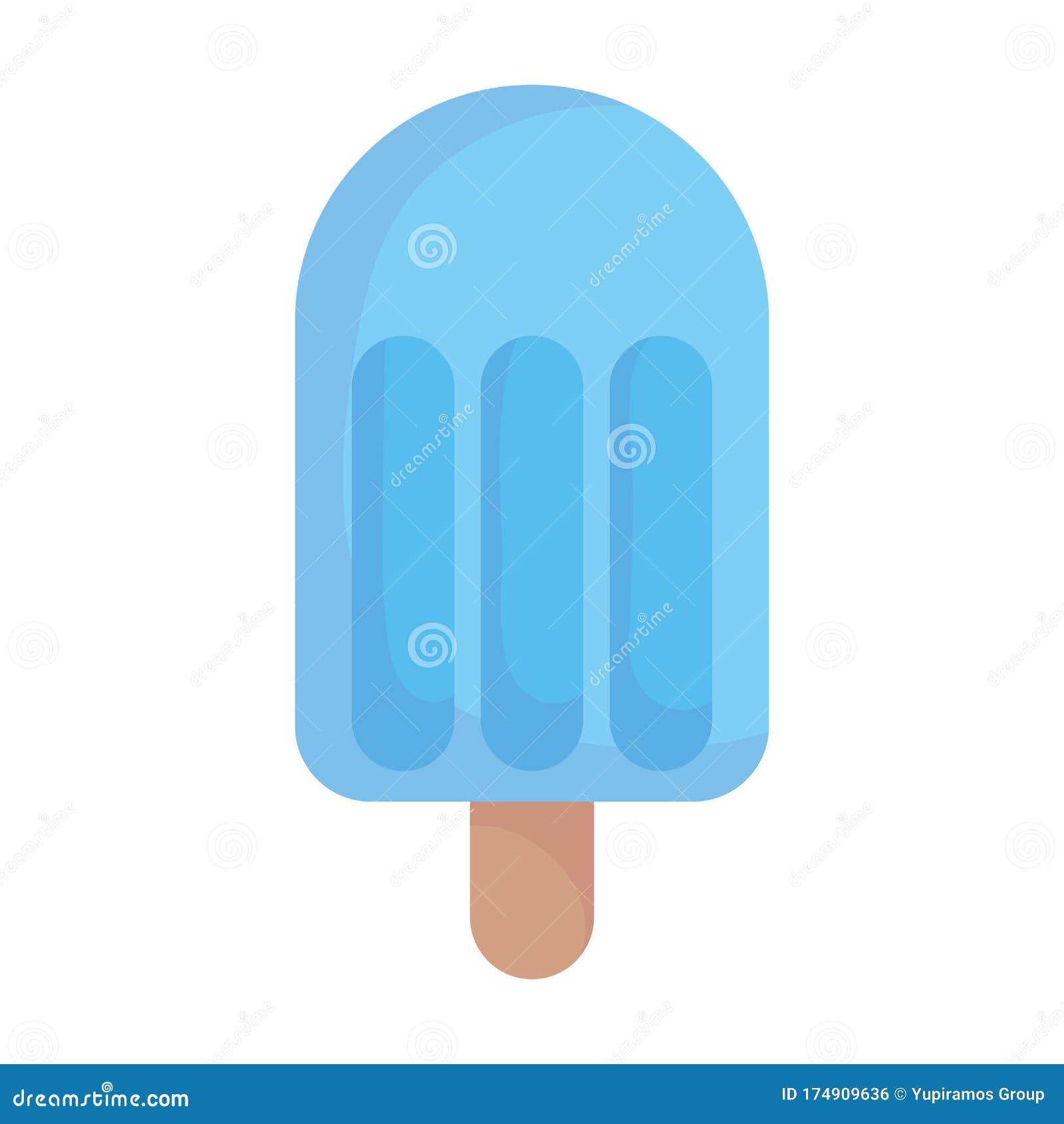 Ice Cream in Stick Cartoon Icon Style Design Stock Vector ...