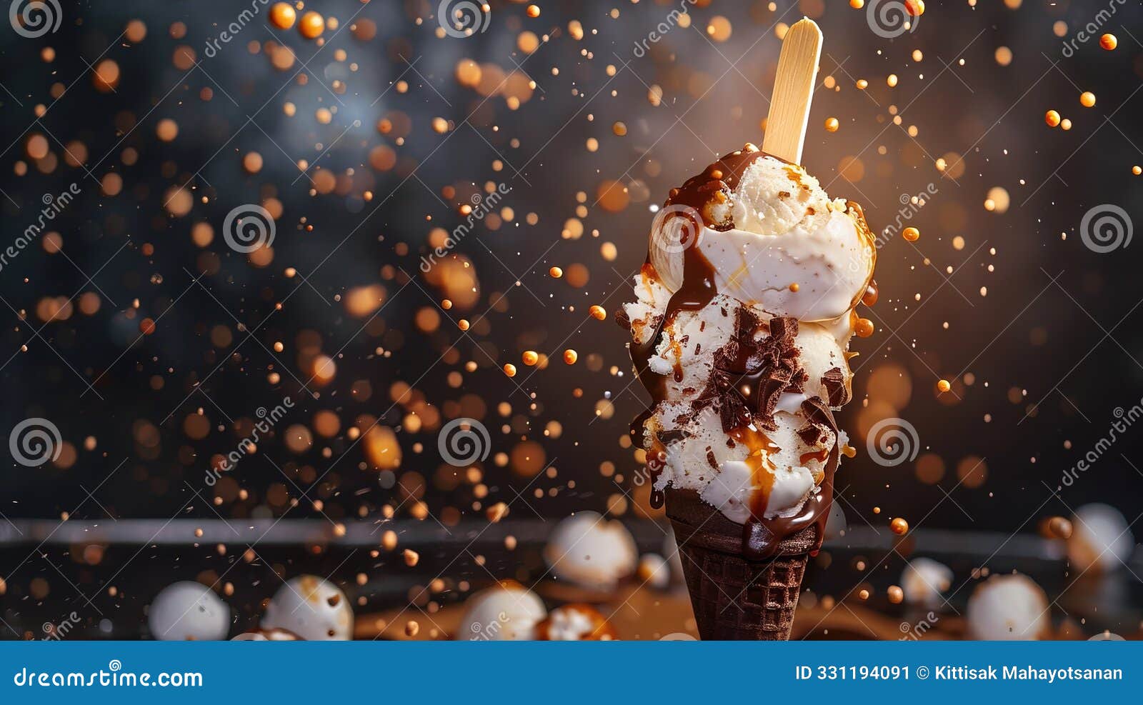 Ice Cream on a Stick Exploding with Huge Chunks of Chocolate, Caramel ...
