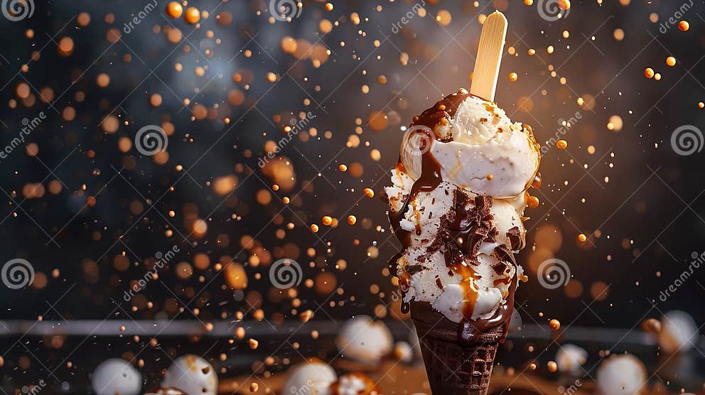 Ice Cream on a Stick Exploding with Huge Chunks of Chocolate, Caramel ...