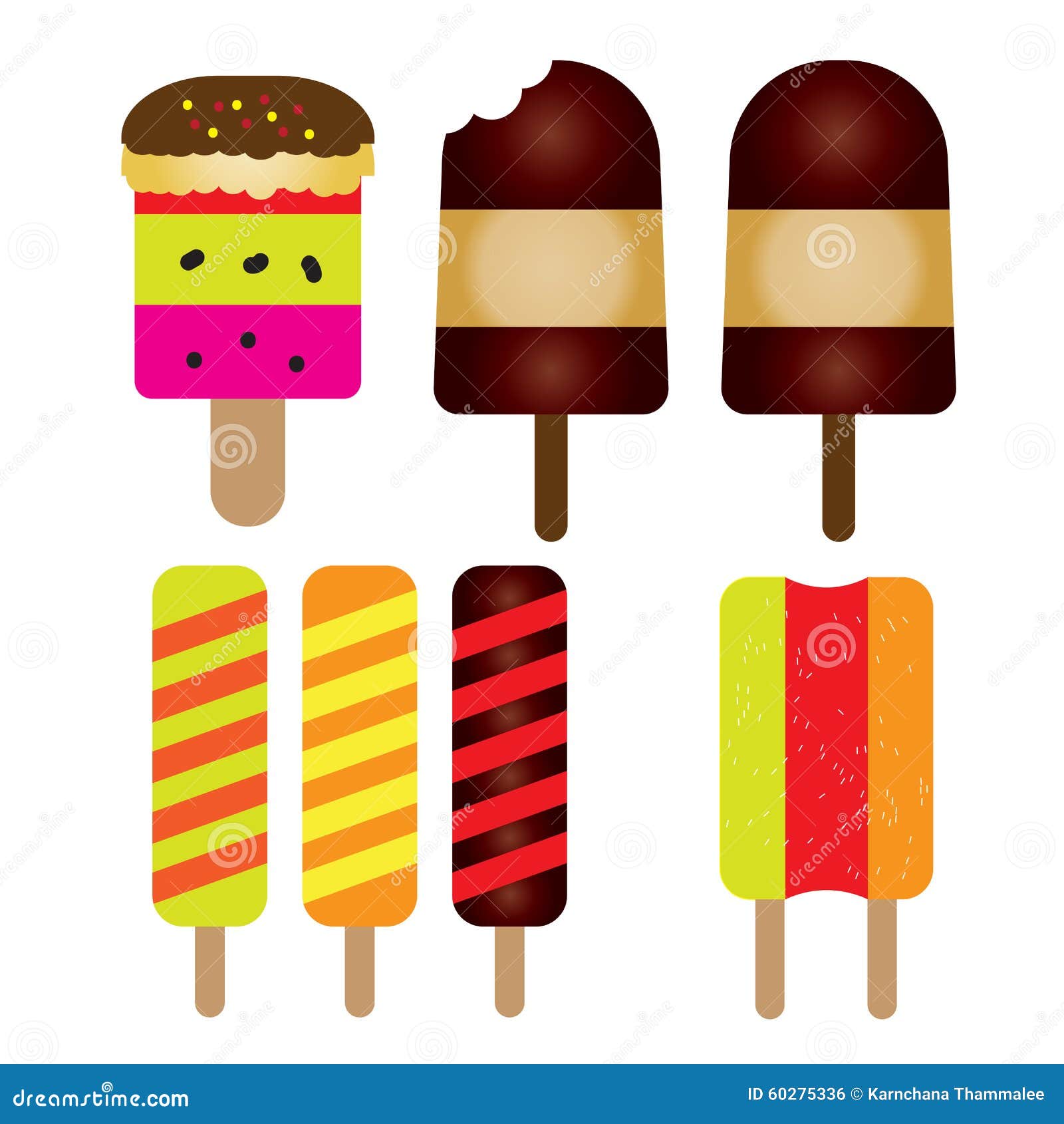 Ice cream stick and stack stock vector. Illustration of cold - 60275336
