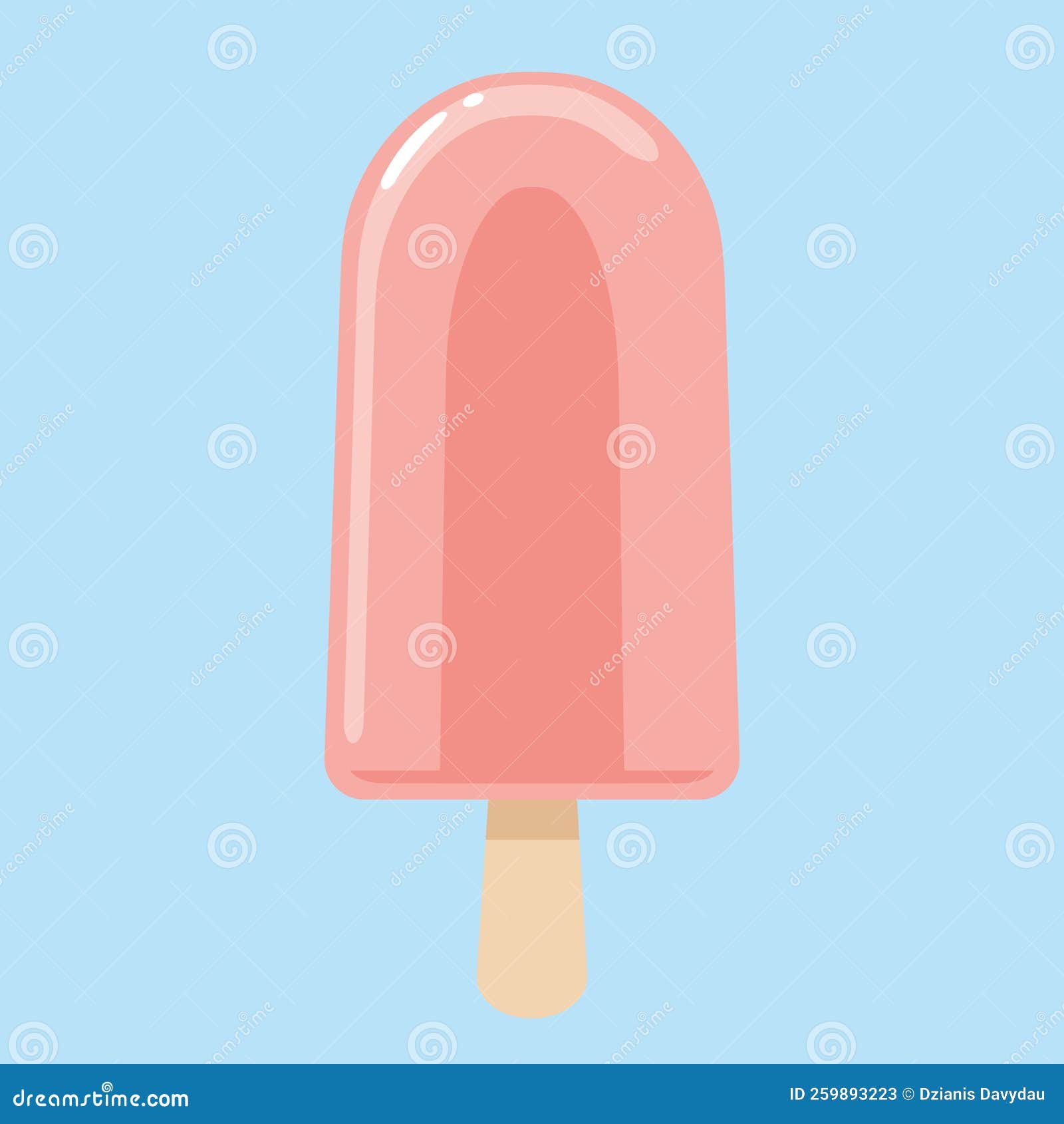 Ice Cream on a Stick Vector Illustration Stock Vector - Illustration of ...