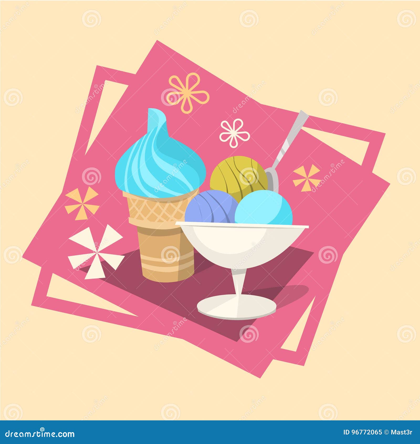 Ice Cream Summer Cold Dessert Icon Stock Vector - Illustration of cold ...
