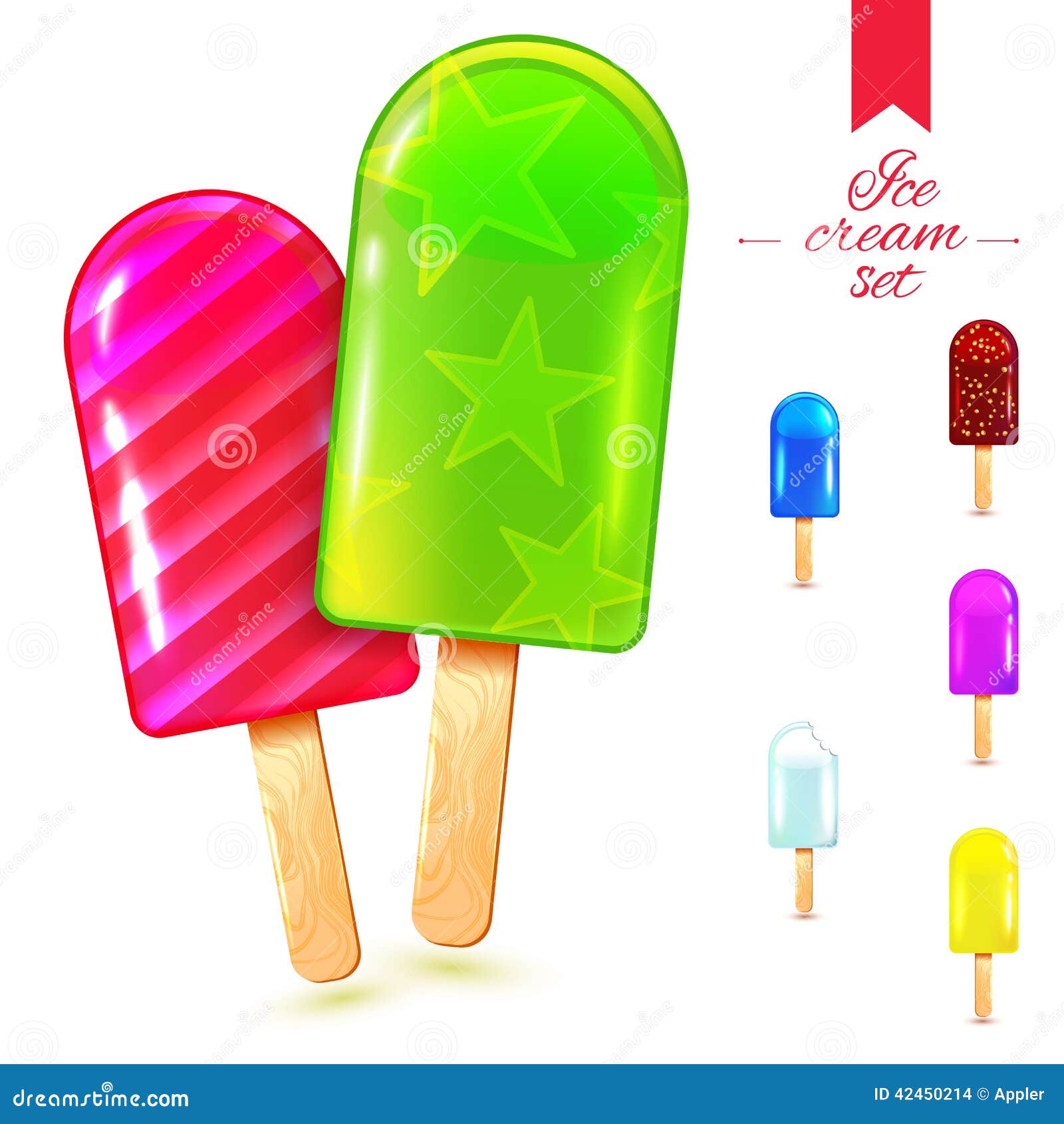 Ice-cream summer set stock vector. Illustration of icons - 42450214