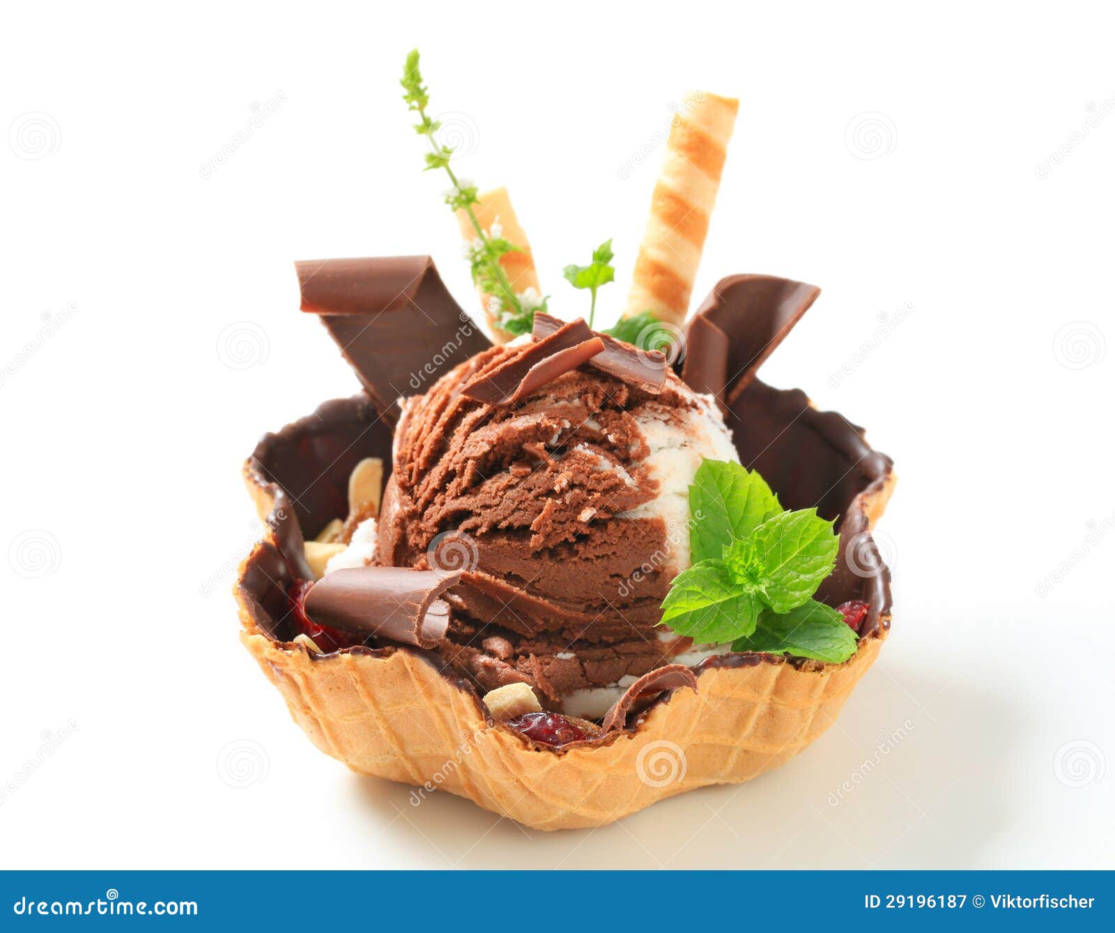 Ice cream sundae stock image. Image of scoop, dessert - 29196187