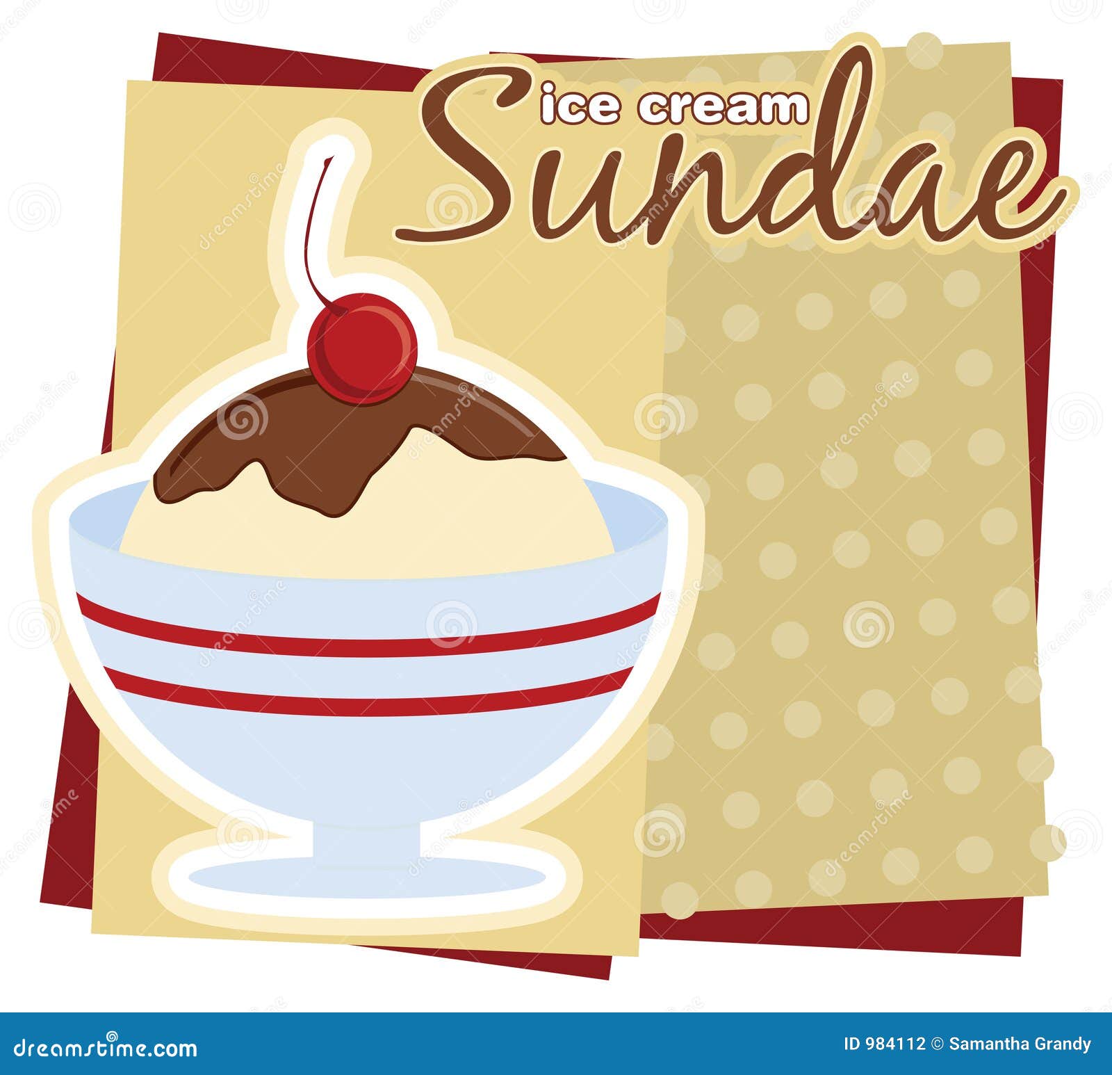 Ice Cream Sundae stock vector. Illustration of cold, sweet - 984112