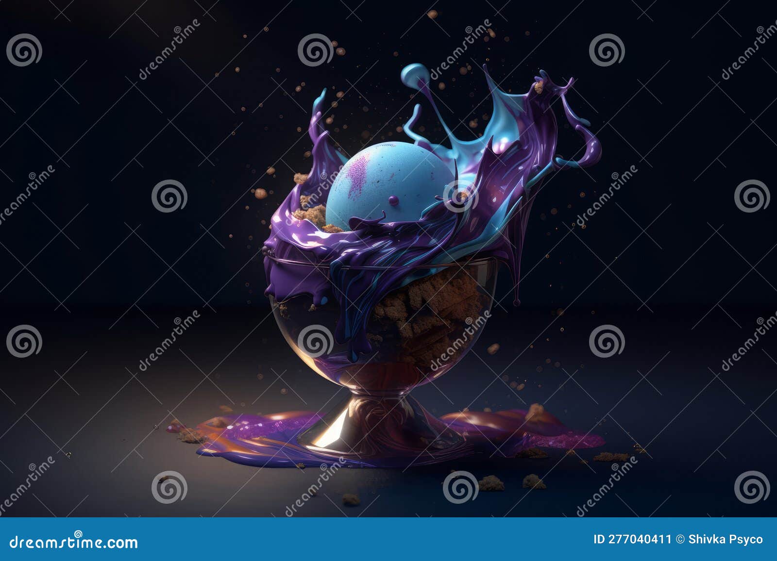 An Ice Cream Sundae with Chocolate and Sprinkles Splash Generative AI ...