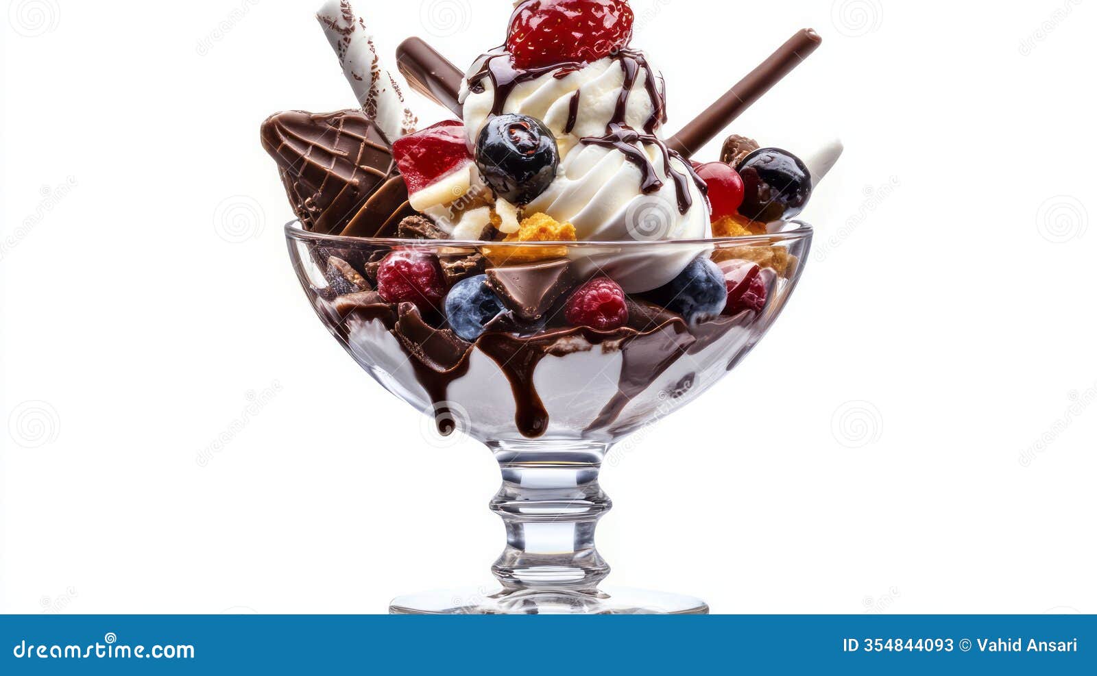 Ice Cream Sundae, Cut Out, White Background Stock Image - Image of ...