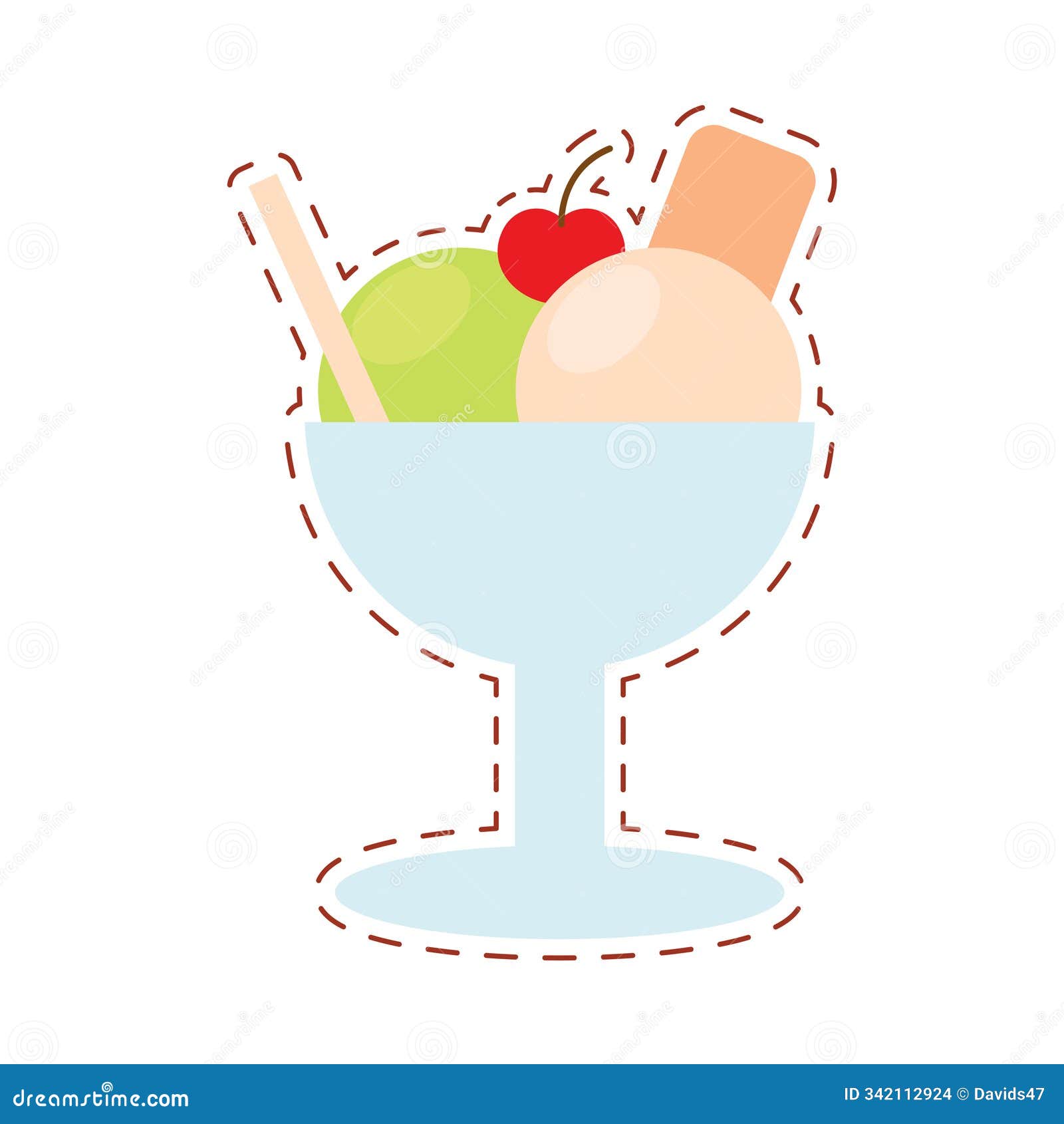Ice Cream Sundae Icon Vector Stock Illustration - Illustration of tasty ...