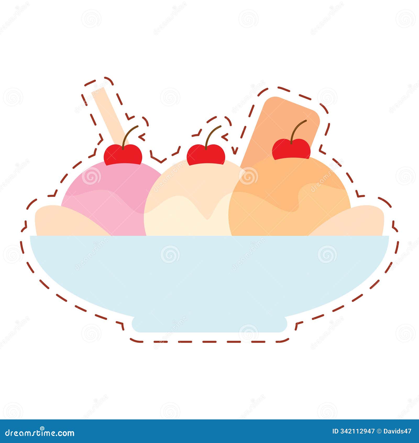 Ice Cream Sundae Icon Vector Stock Illustration - Illustration of treat ...