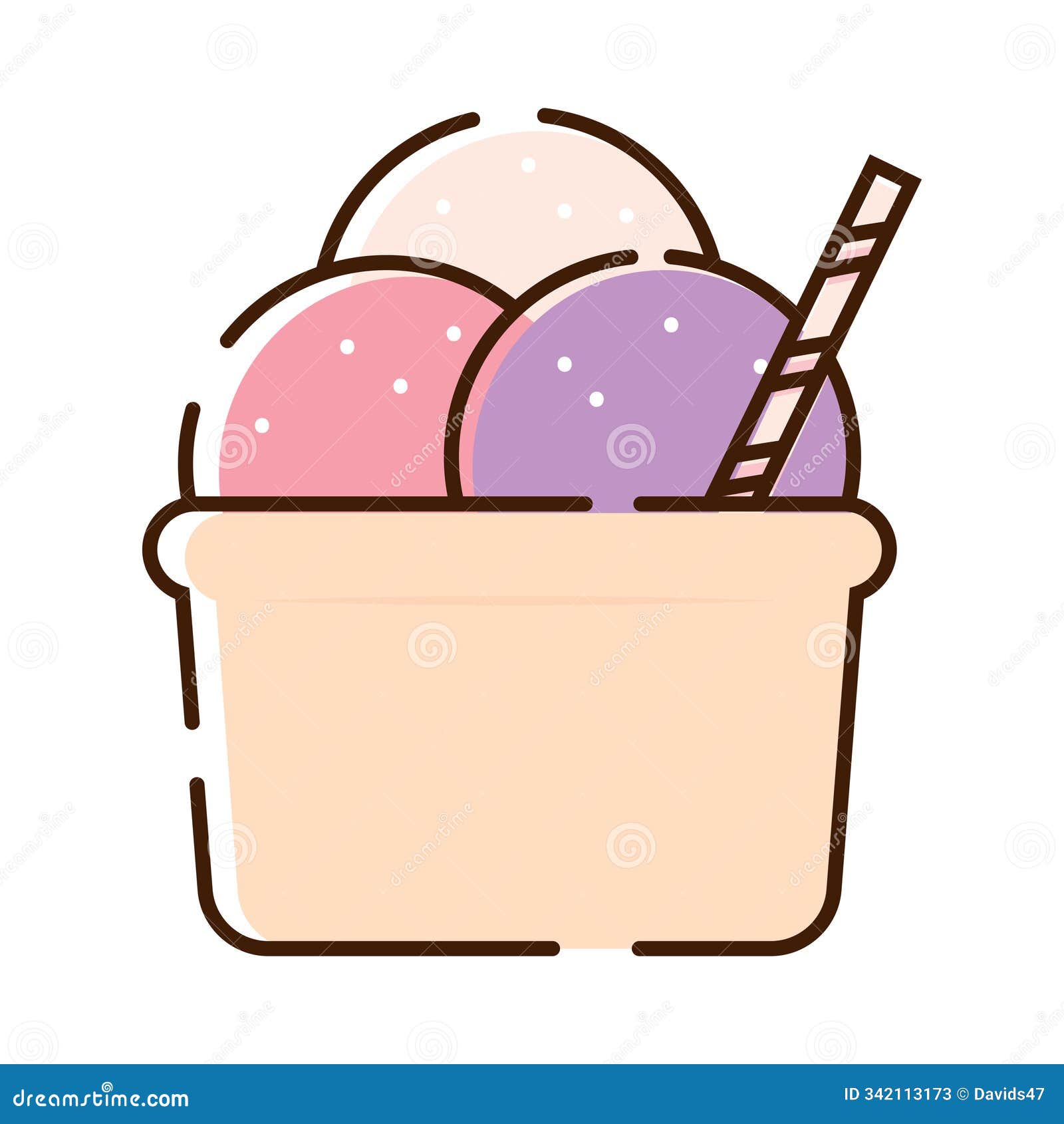 Ice Cream Sundae Icon Vector Stock Illustration - Illustration of cream ...