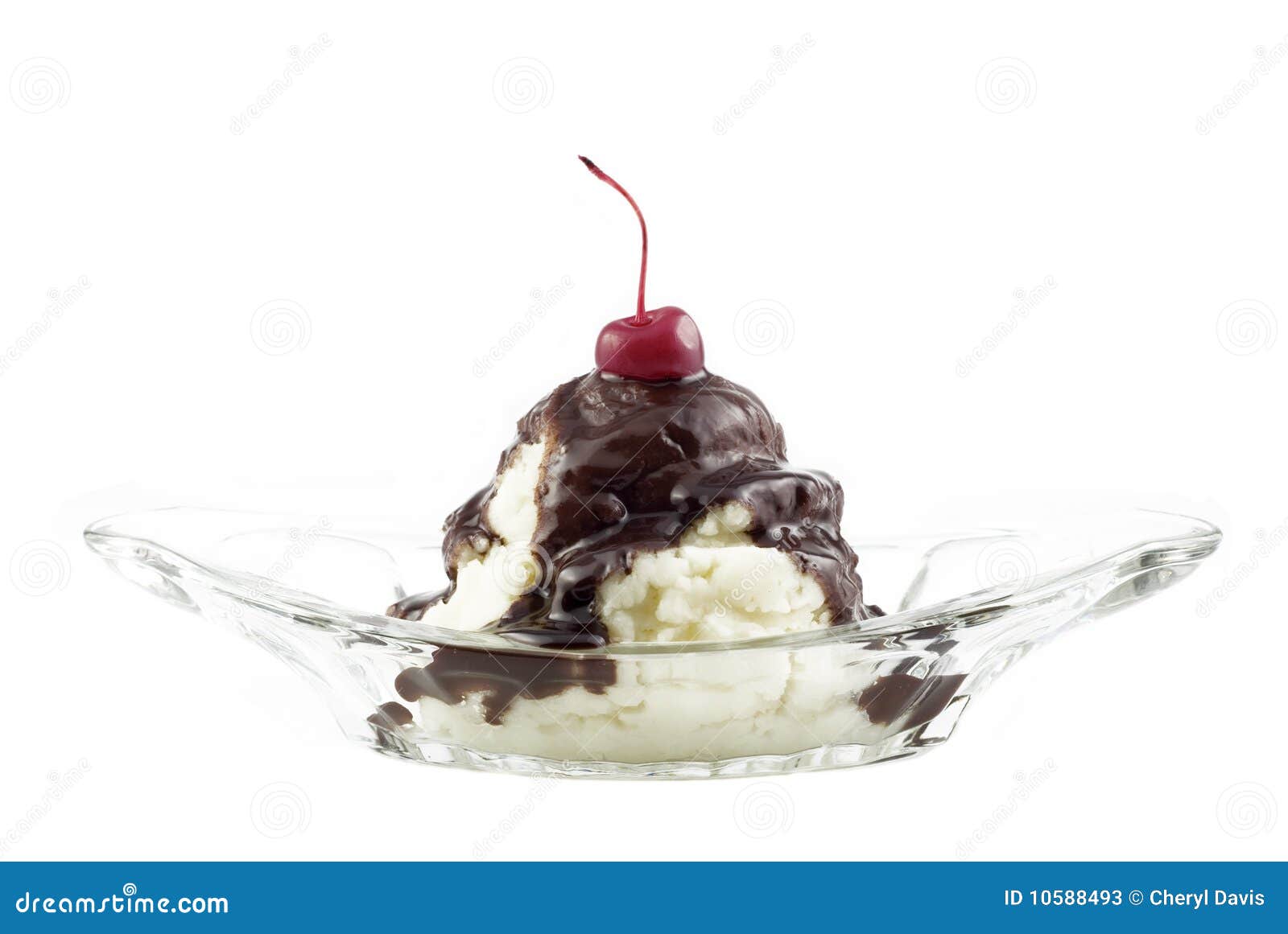 Ice Cream Sundae Isolated on White Stock Image - Image of closeup ...