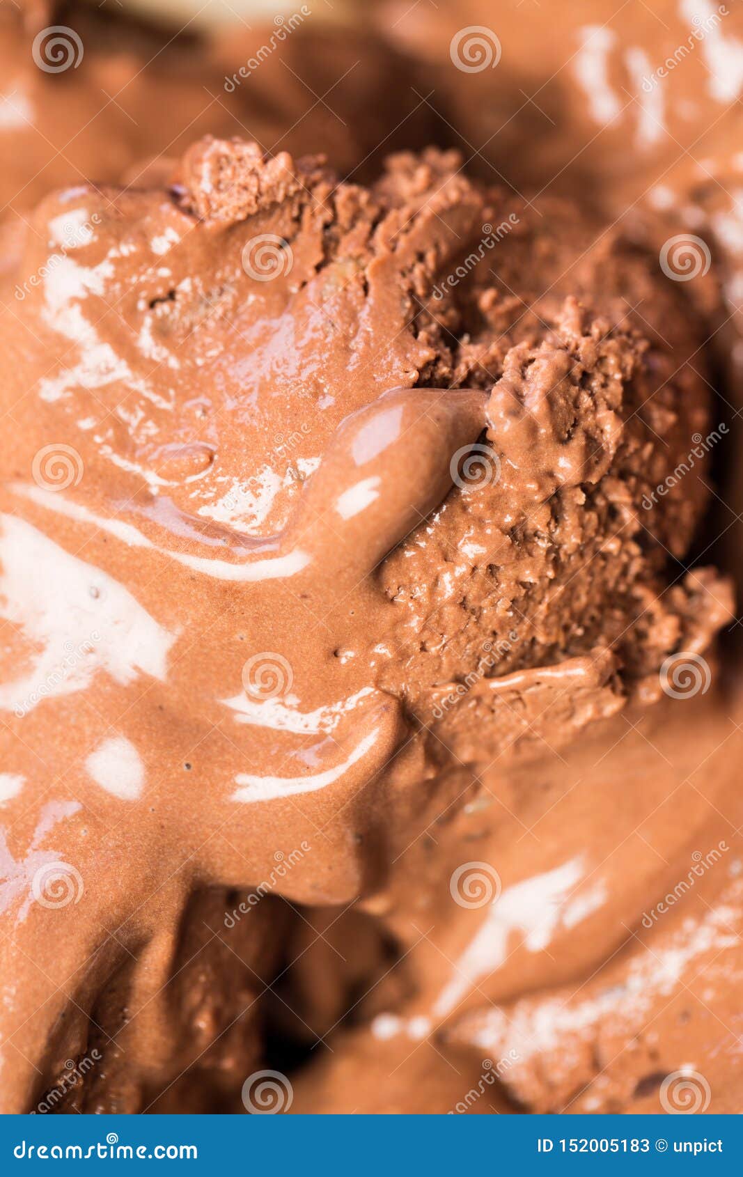 Ice Cream: Surface of Creamy Chocolate Ice Cream in Ice Cream Vendor ...