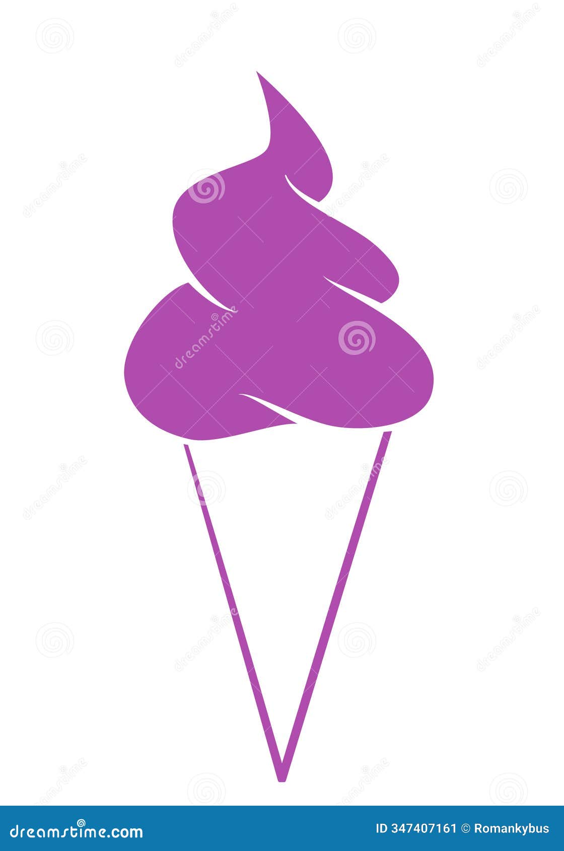 Ice Cream Symbol - Icon Soft Serve Ice Cream In A Cone, Vector ...