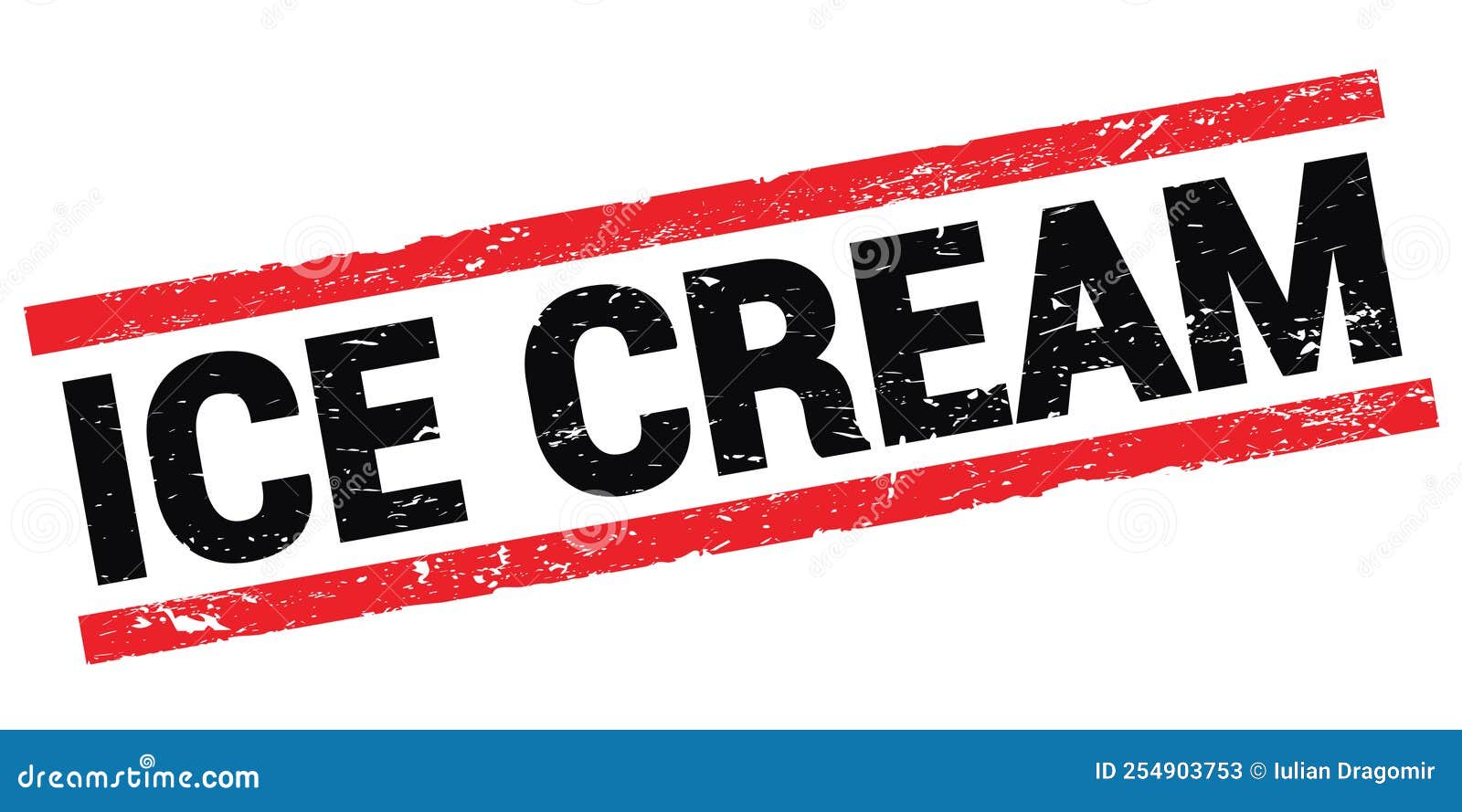 ICE CREAM Text on Black-red Rectangle Stamp Sign Stock Illustration ...