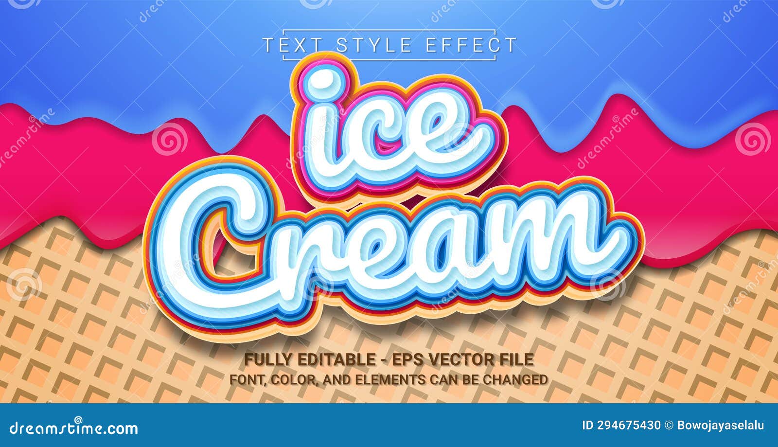 Ice Cream Text Style Effect. Editable Graphic Text Template Stock ...