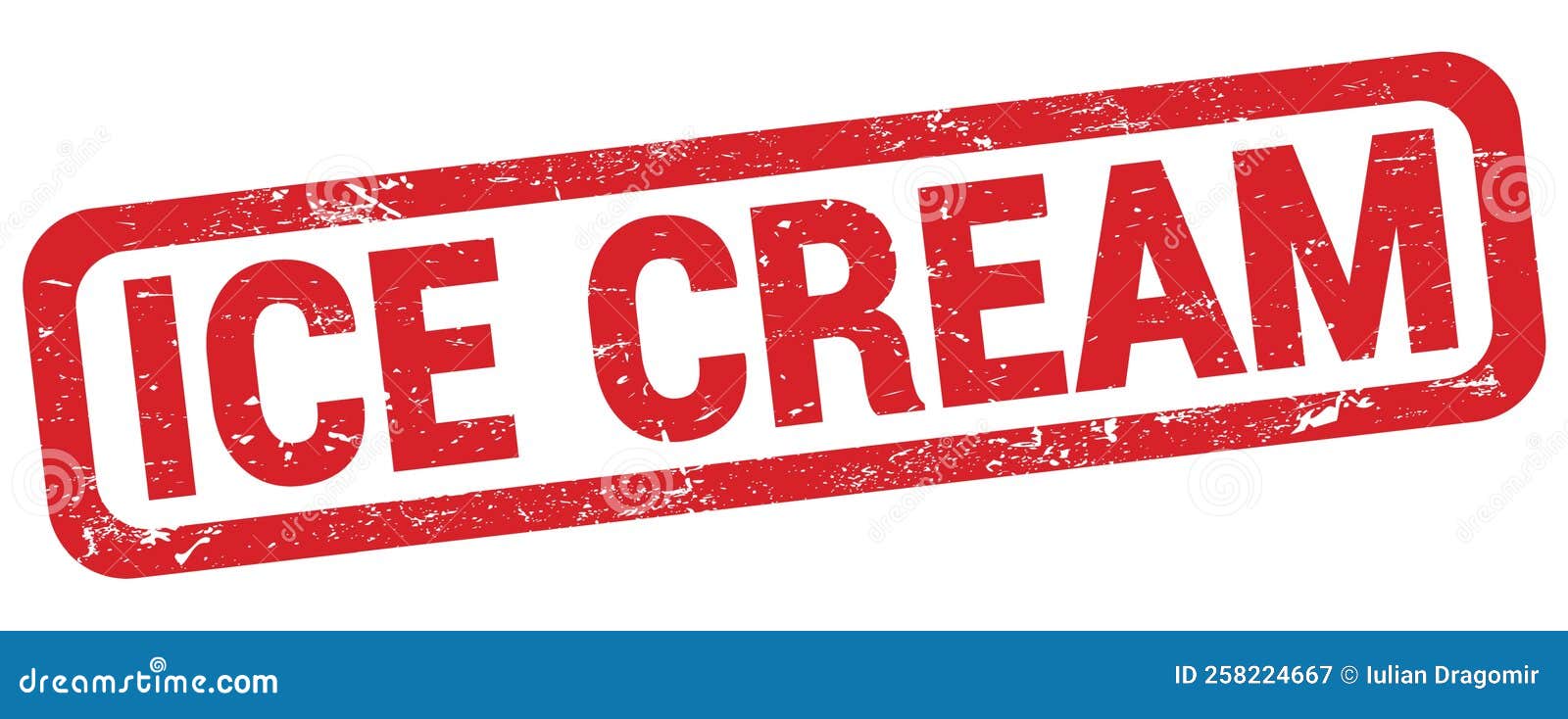 ICE CREAM Text Written on Red Rectangle Stamp Stock Illustration ...