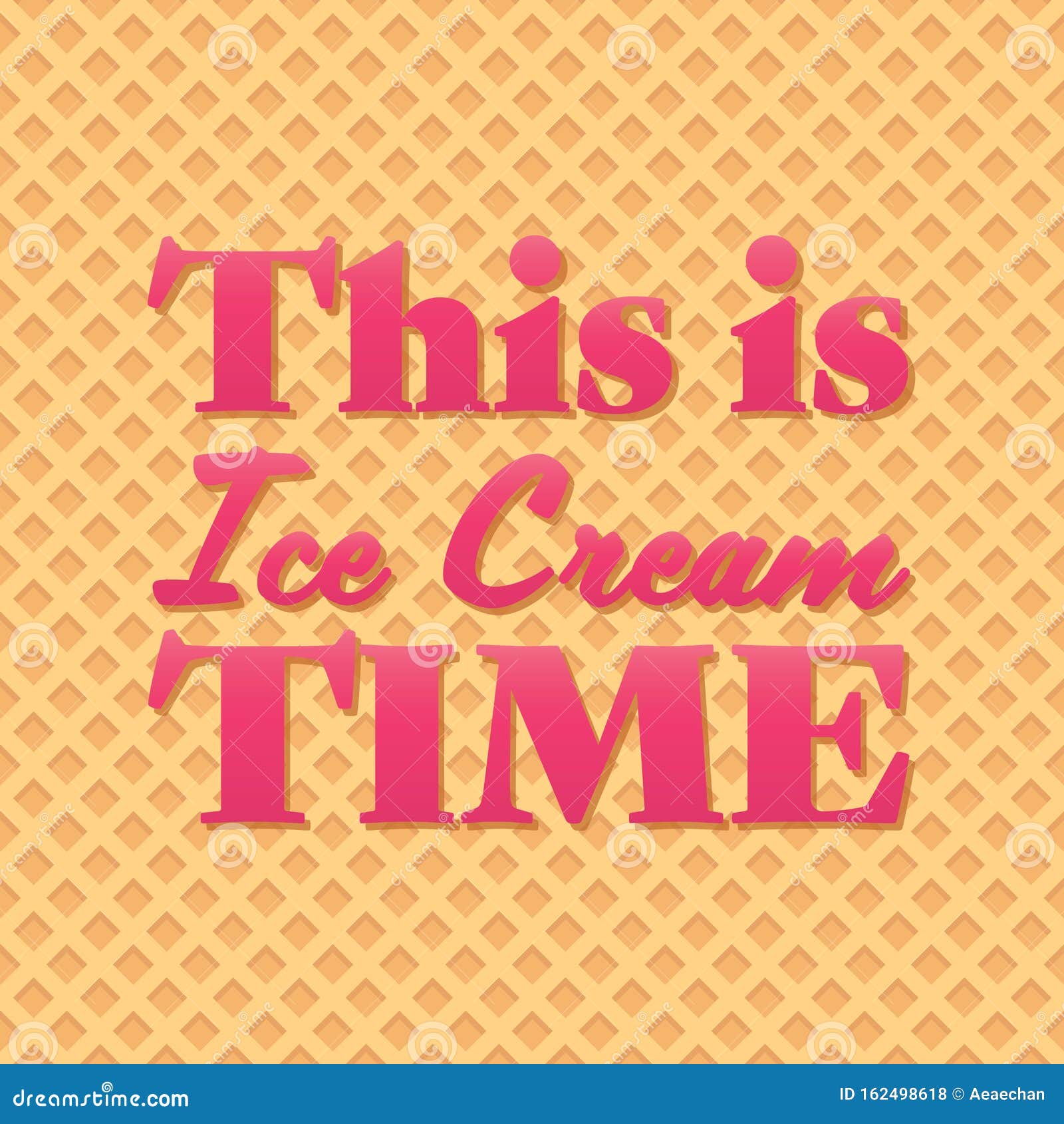 This Is Ice Cream Time Lettering On Wafer Background Royalty-Free ...