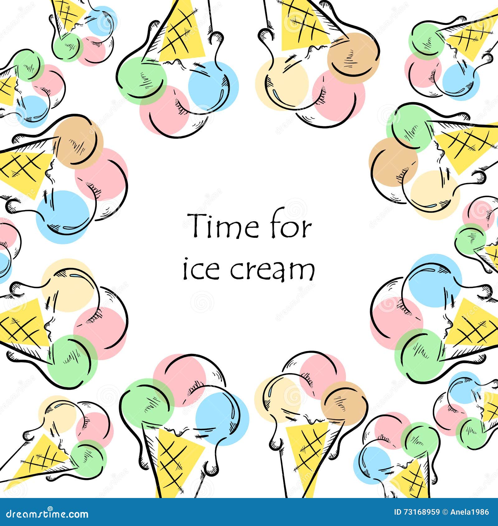 Ice Cream Time stock vector. Illustration of dessert - 73168959