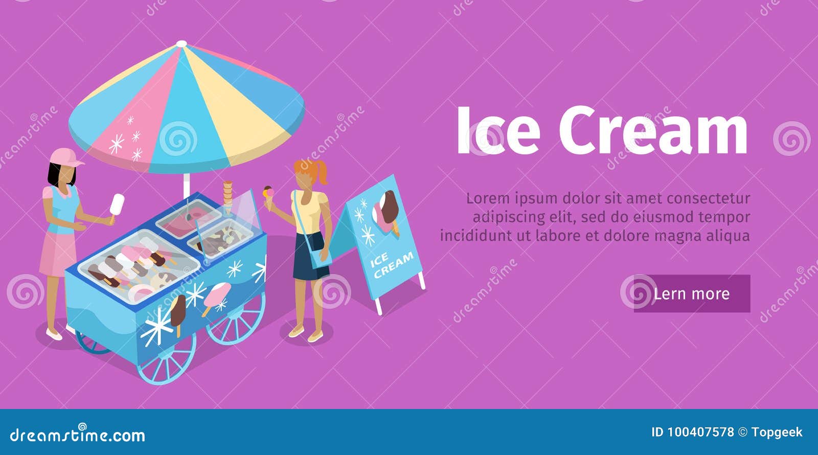 Ice Cream Trolley Vector Illustration | CartoonDealer.com #116743230