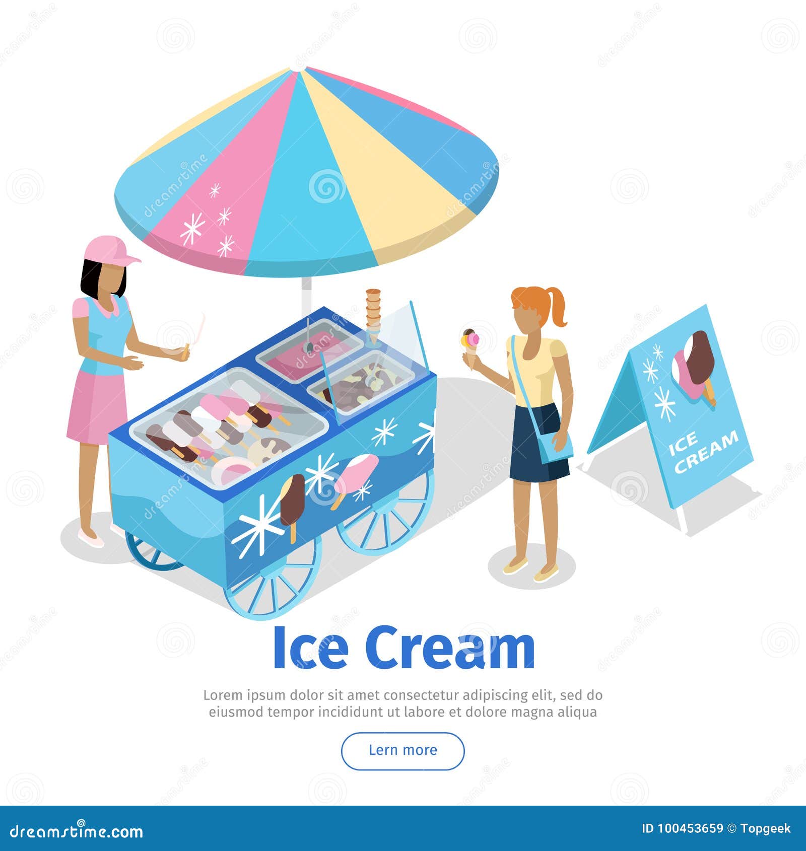 Ice Cream Trolley Vector Illustration | CartoonDealer.com #116743230
