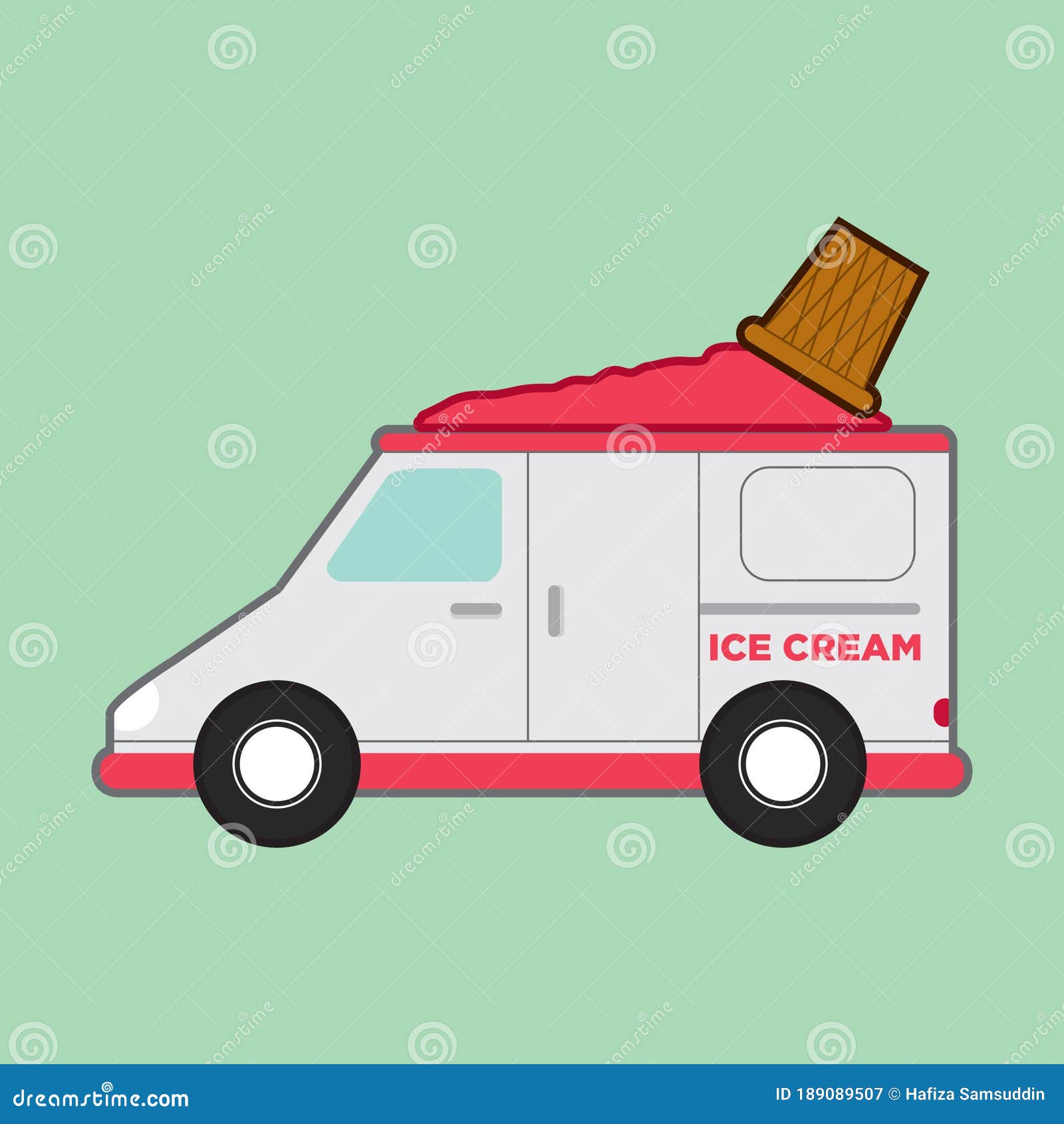 Ice Cream Van. Vector Illustration Decorative Design Stock Vector ...