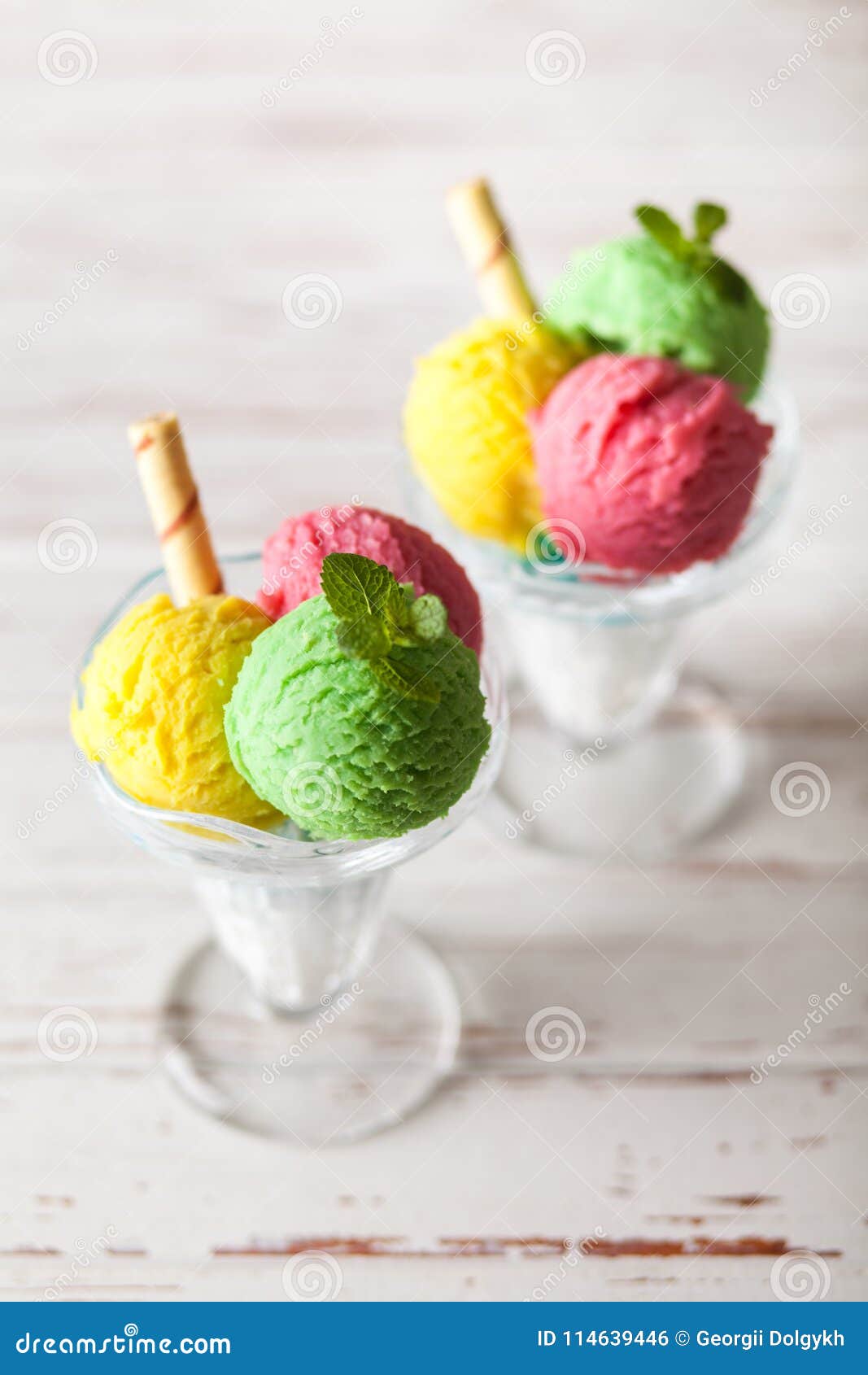 Ice cream vase stock photo. Image of cold, assortment - 114639446