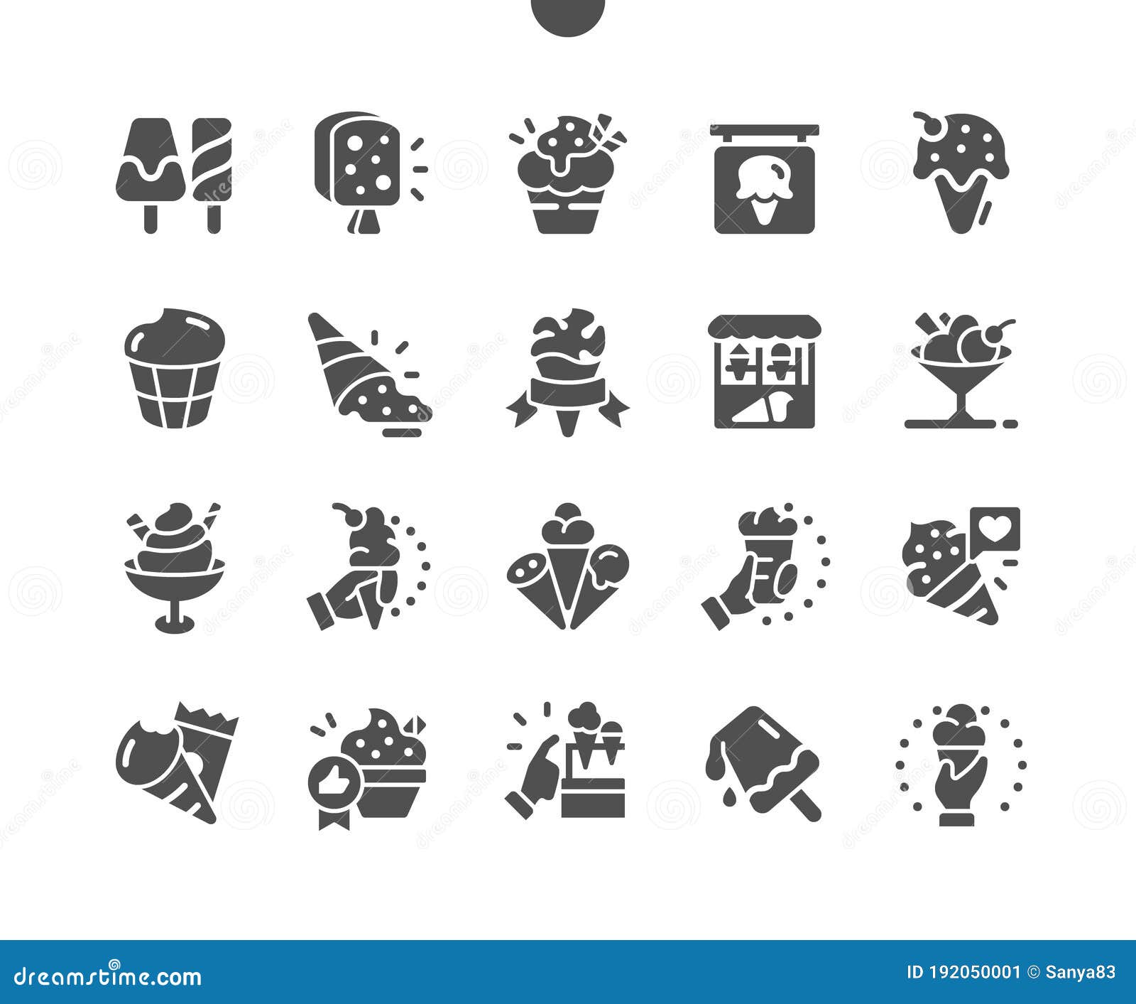 Ice Cream Well-crafted Pixel Perfect Vector Solid Icons Stock Vector ...