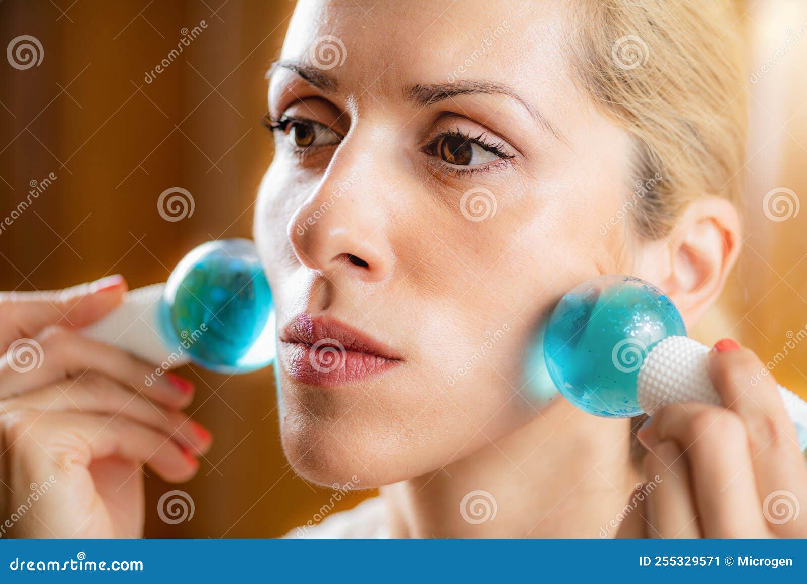 Ice Crystal Balls Self-Face Massage Stock Image - Image of ball, beauty ...
