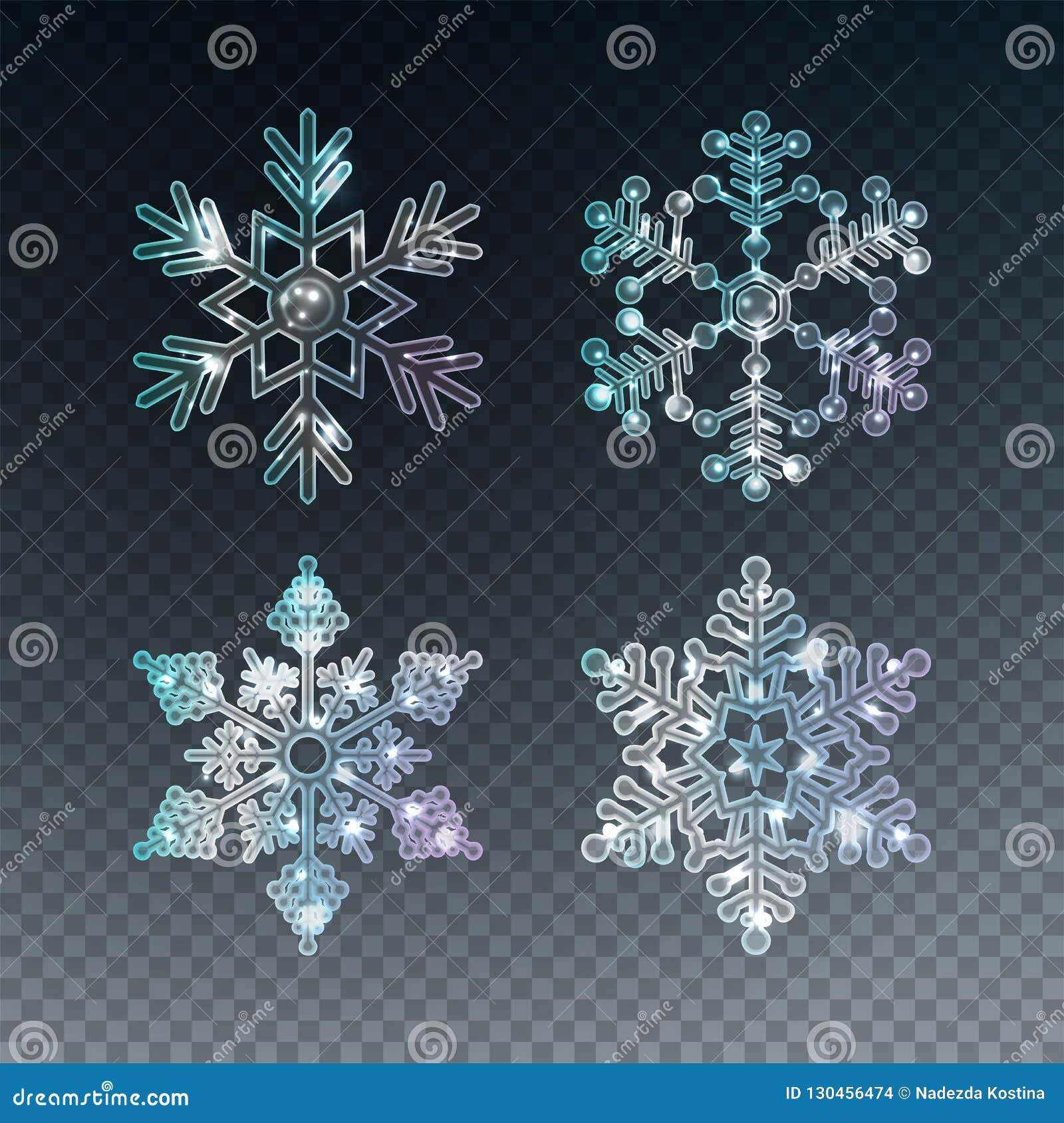 Ice Crystal Snowflakes stock vector. Illustration of ornament - 130456474