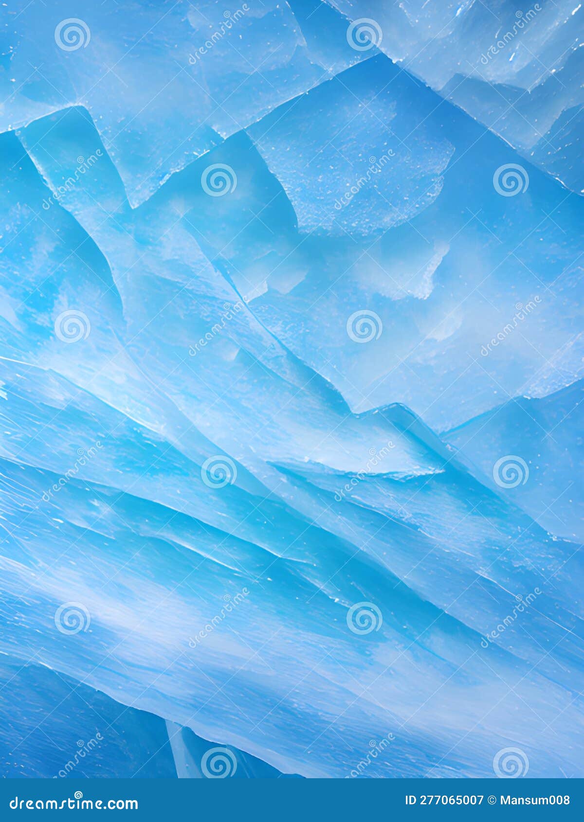Ice Crystals on Blue Background, AI Generated Stock Illustration ...