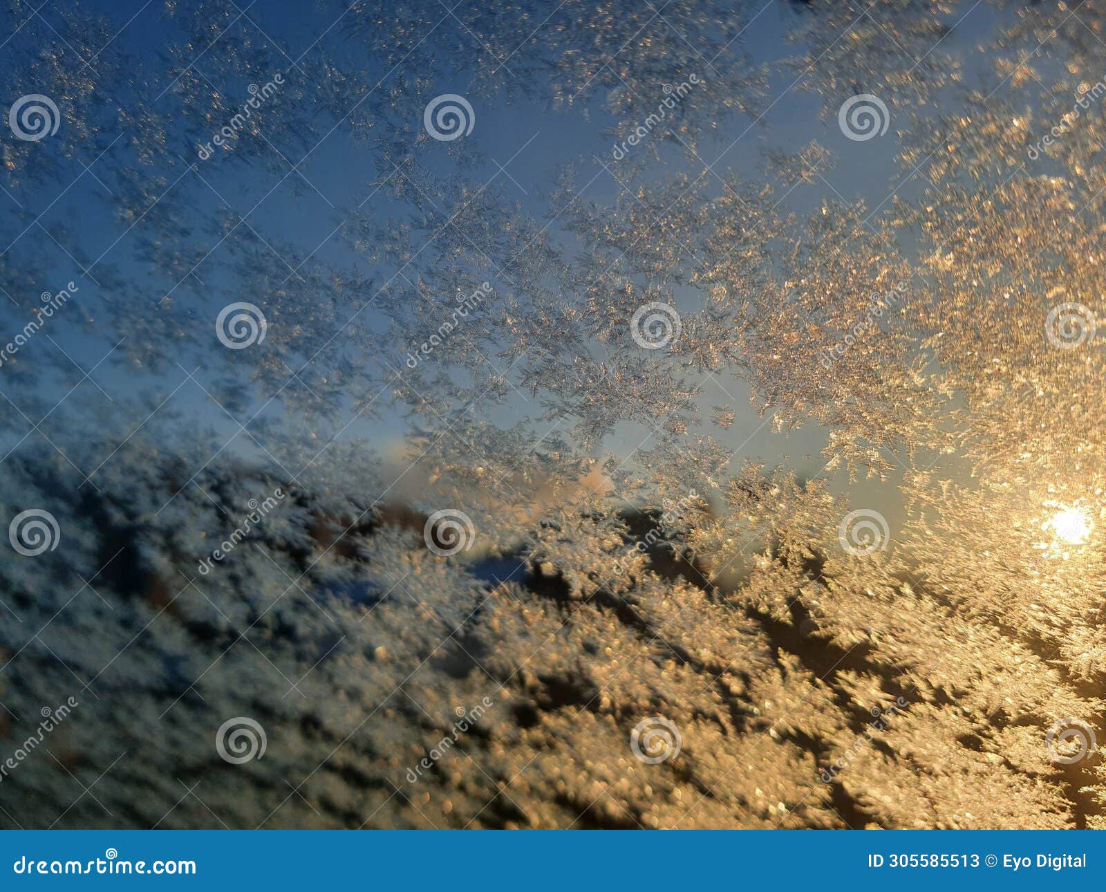 Ice Crystals Formations on Glass Car Window Stock Image - Image of ...