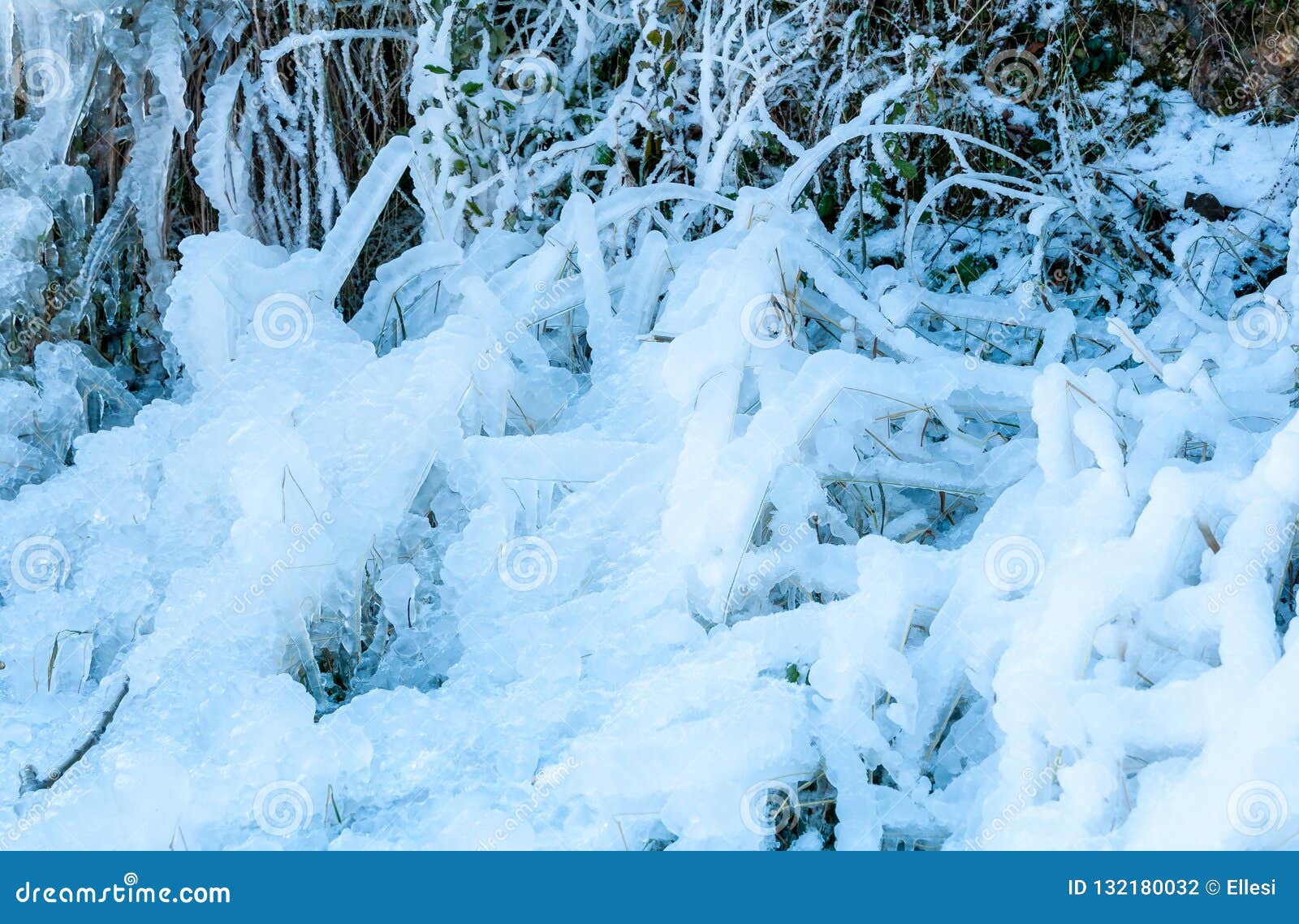 Ice Crystals Formed by River Water. Icy Background Stock Photo - Image ...